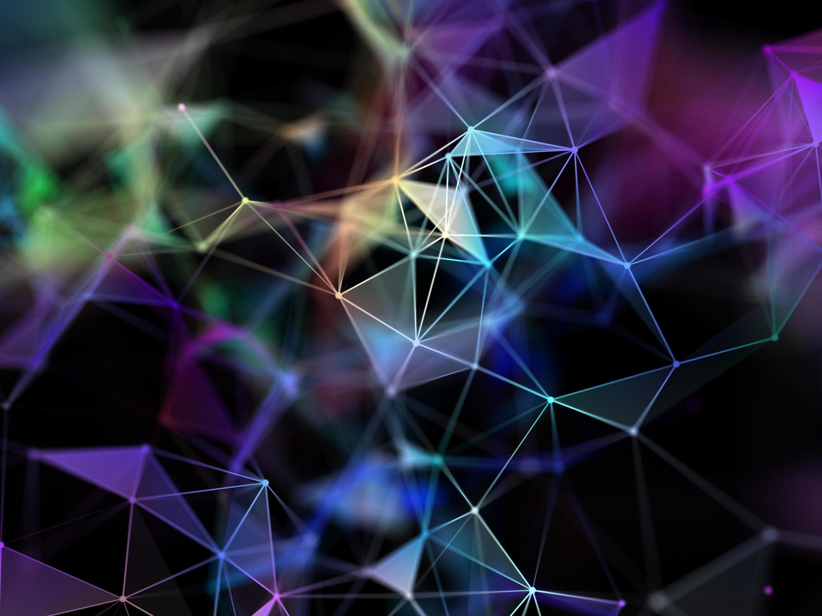 3d Modern Plexus Design With Colourful Connecting Lines And Dots