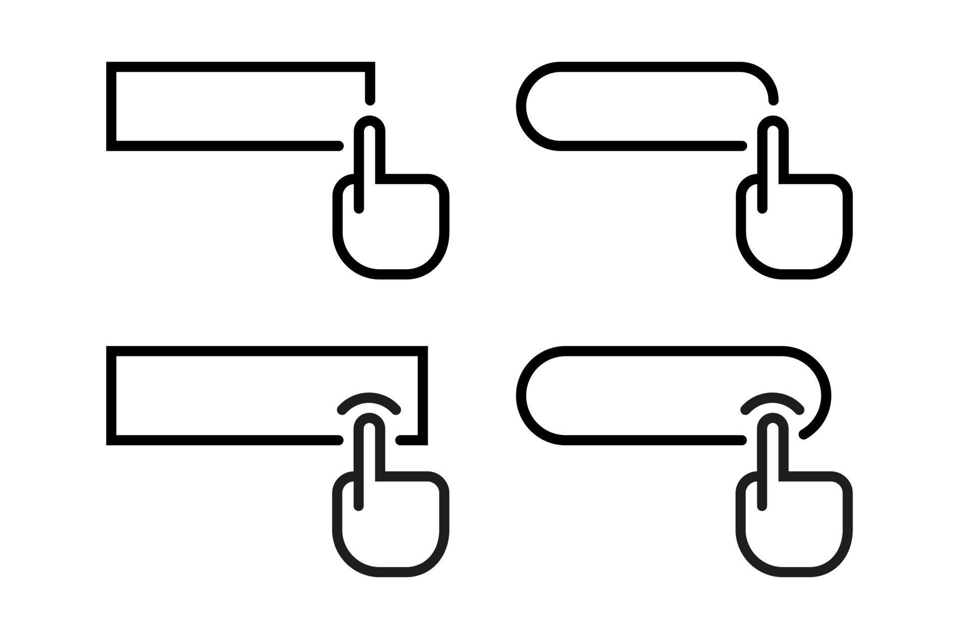 Click cursor set button with hand pointer clicking. Vector illustration ...