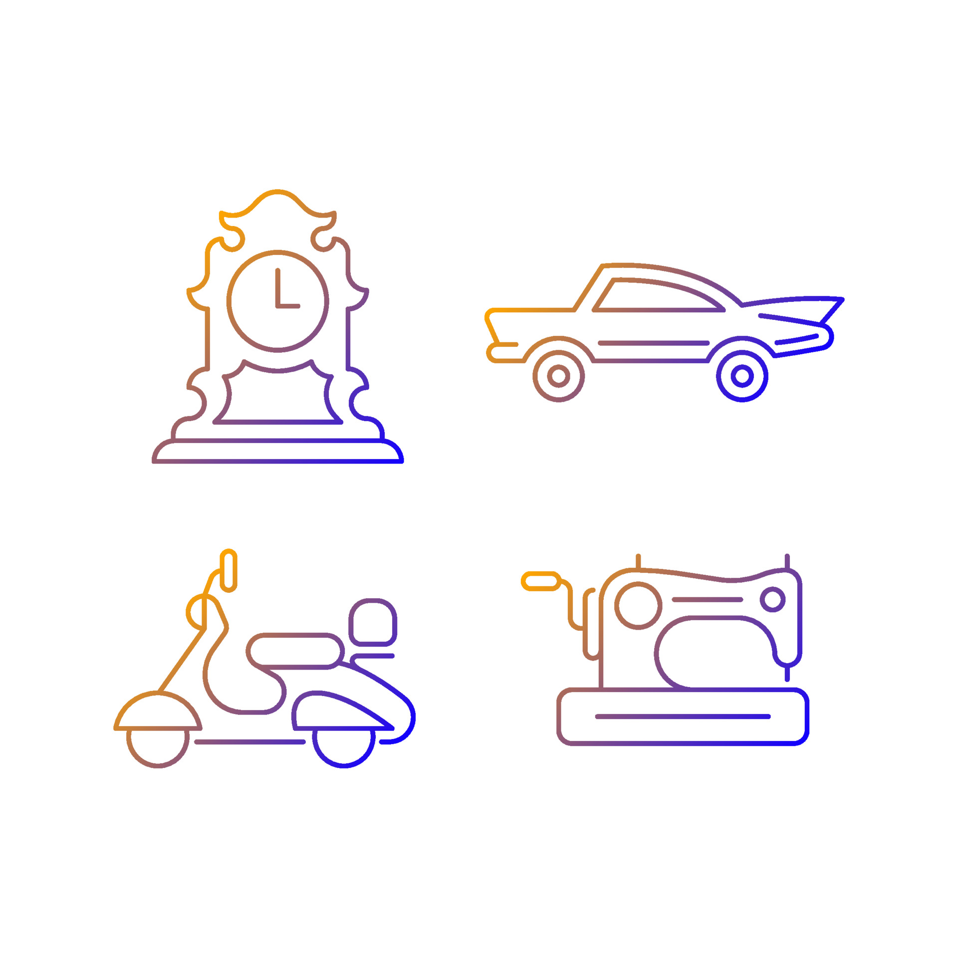 Retro Collectables Gradient Linear Vector Icons Set 3529910 Vector Art