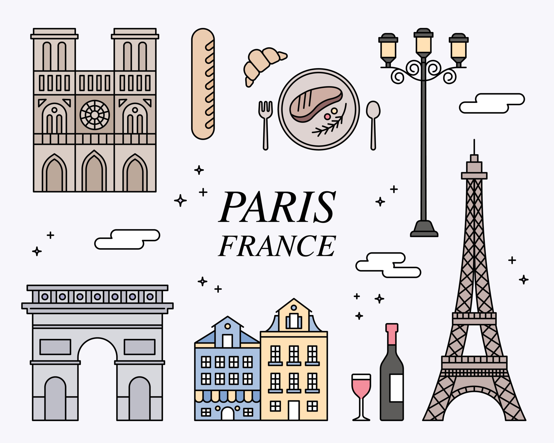Landmarks And Symbols Icons Of Paris France 3533698 Vector Art At landmarks-and-symbols-icons-of-paris-france-3533698-vector-art-at