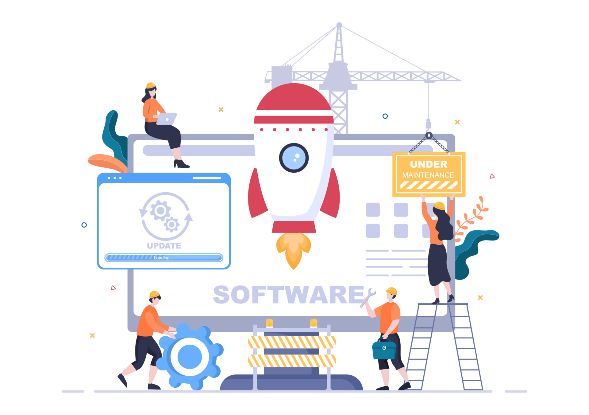 Software System Under Maintenance Vector Illustration 3533768 Vector ... Software System Under Maintenance Vector Illustration 3533768 Vector ...
