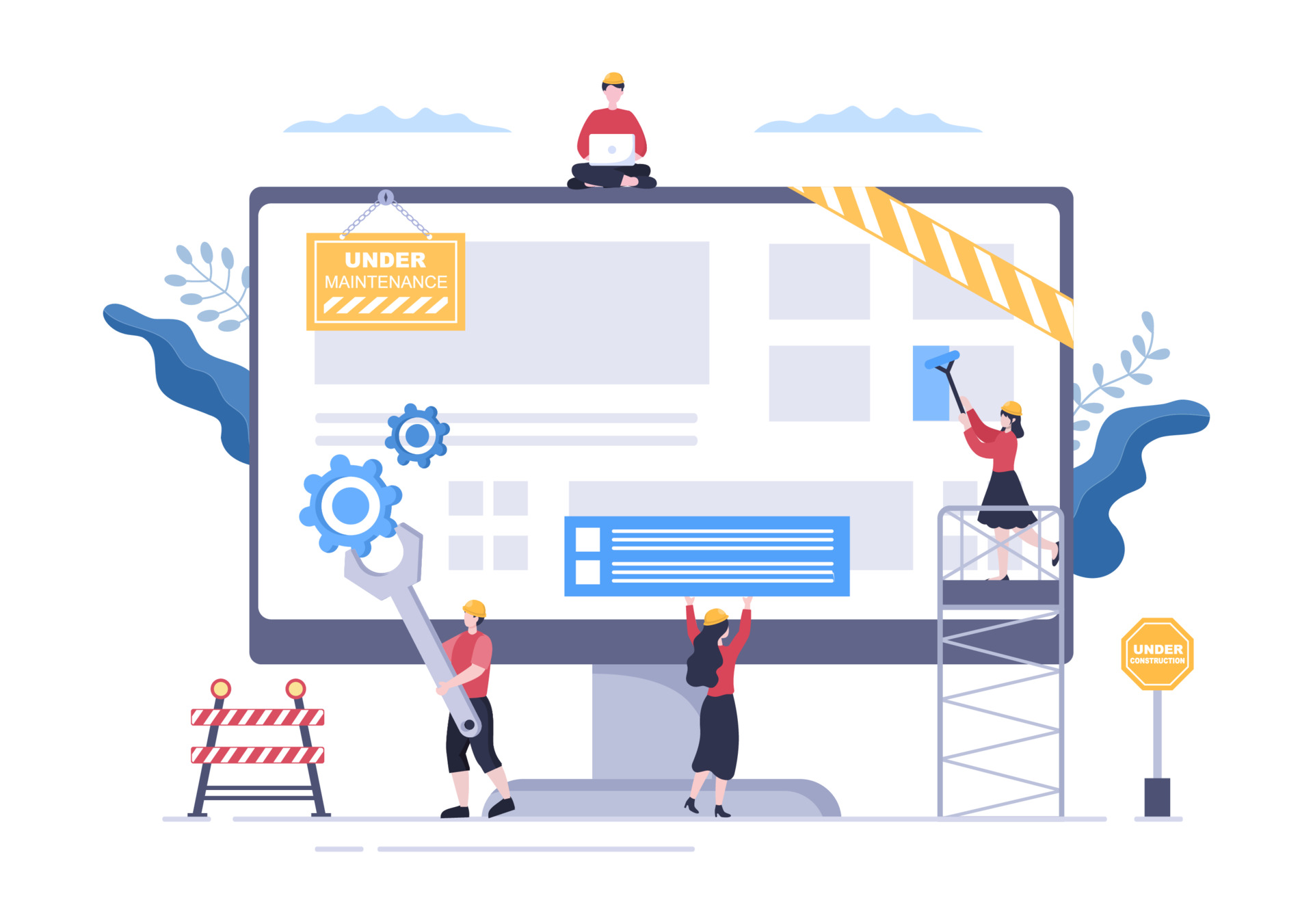 Software System Under Maintenance Vector Illustration 3533771 Vector ... Software System Under Maintenance Vector Illustration 3533771 Vector ...