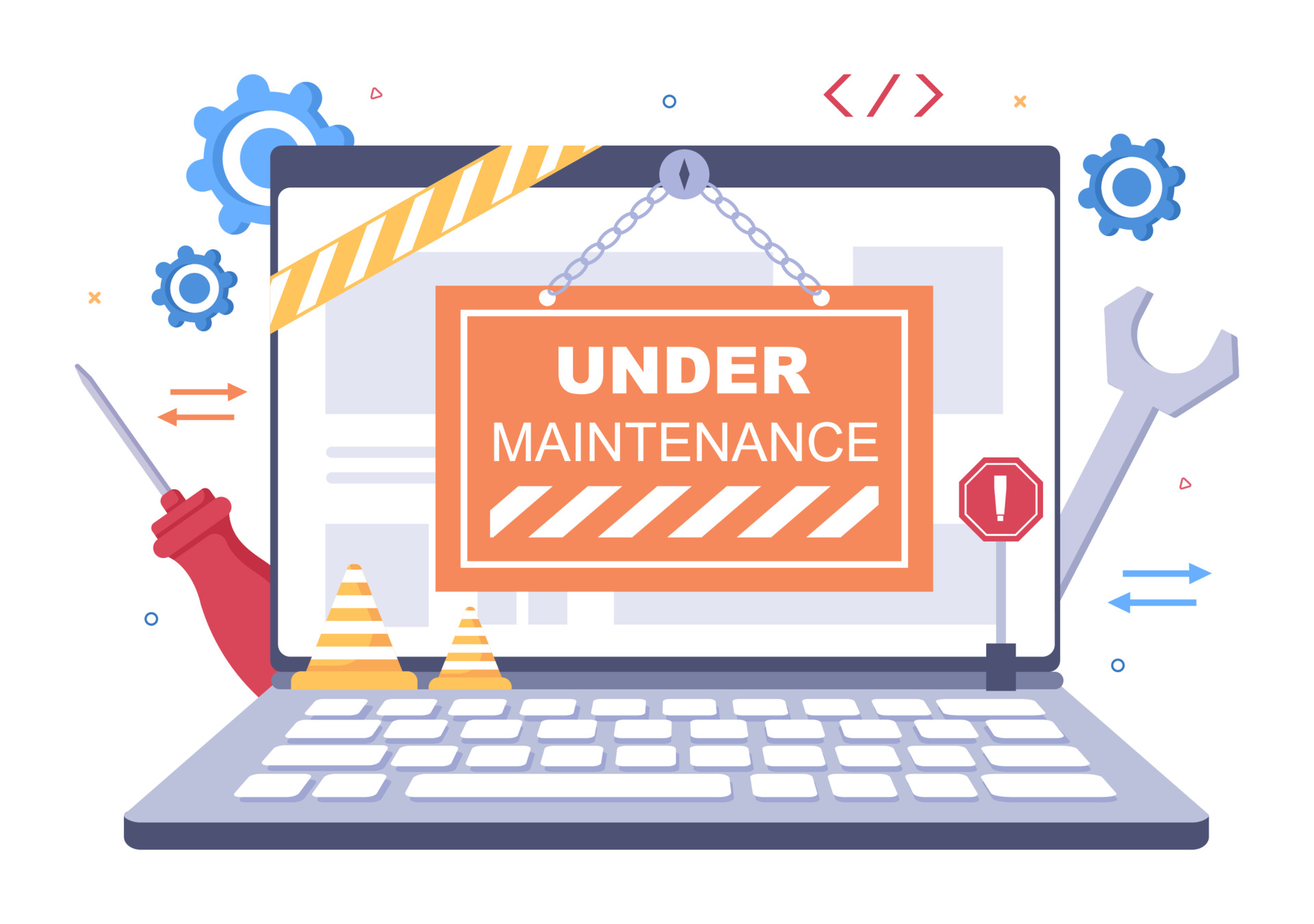 Software System Under Maintenance Vector Illustration 3533781 Vector ... Software System Under Maintenance Vector Illustration 3533781 Vector ...