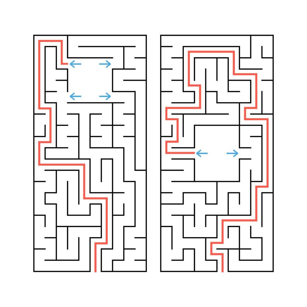 A set of two rectangular labyrinths. Simple flat vector illustration ...
