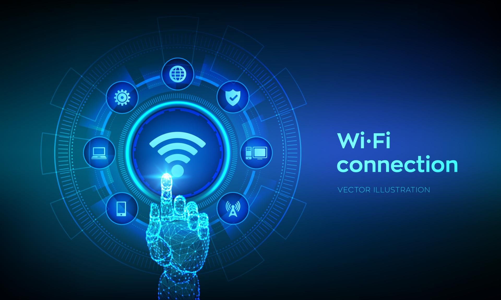 Wi Fi Wireless Connection Concept Free Wifi Network Signal Technology