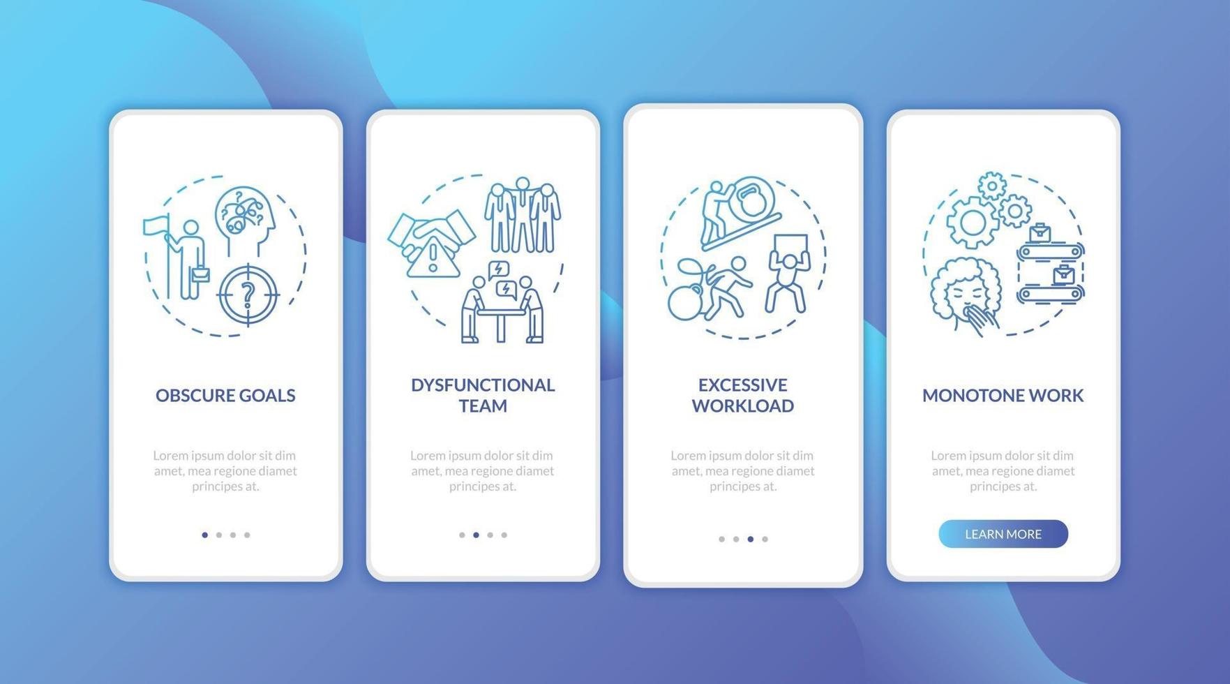 Burnout Onboarding Mobile App Page Screen With Concepts 3538971 Vector