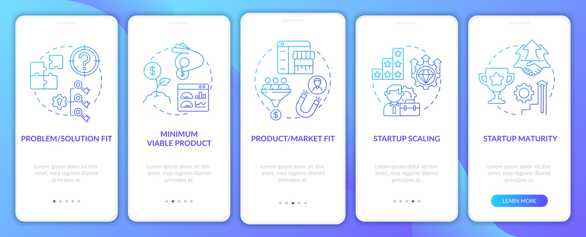 Startup Lifecycle Phases Gradient Onboarding Mobile App Page Screen 3539733 Vector Art At Vecteezy