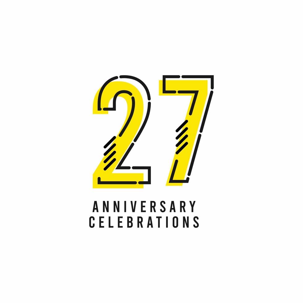 27 Years Anniversary Celebration Vector Template Design Illustration ...
