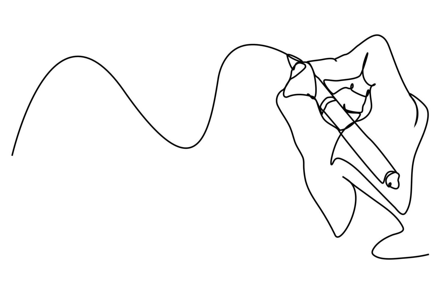 continuous line drawing of hand drawing line with pen 3539999 Vector ...
