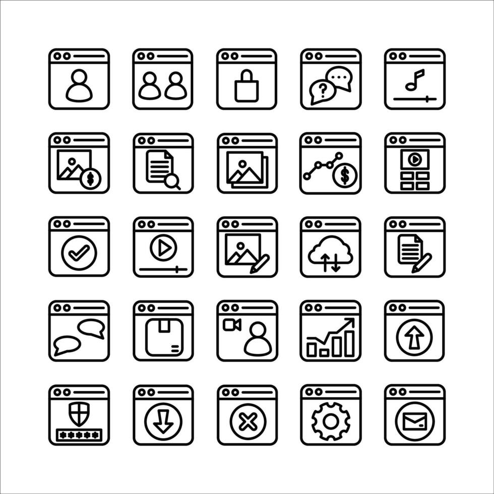 Website icon set vector line for website, mobile app, presentation ...