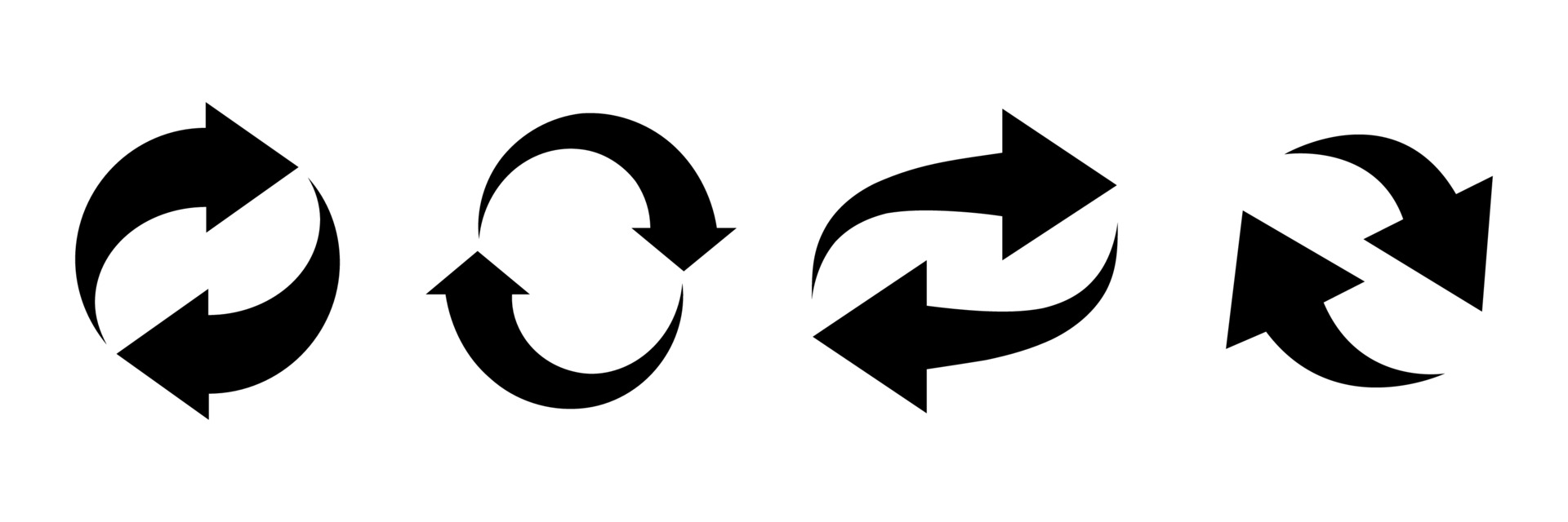 Set of circle arrow vector icons. Recycling icon. Circular vector arrows. Refresh and reload ...