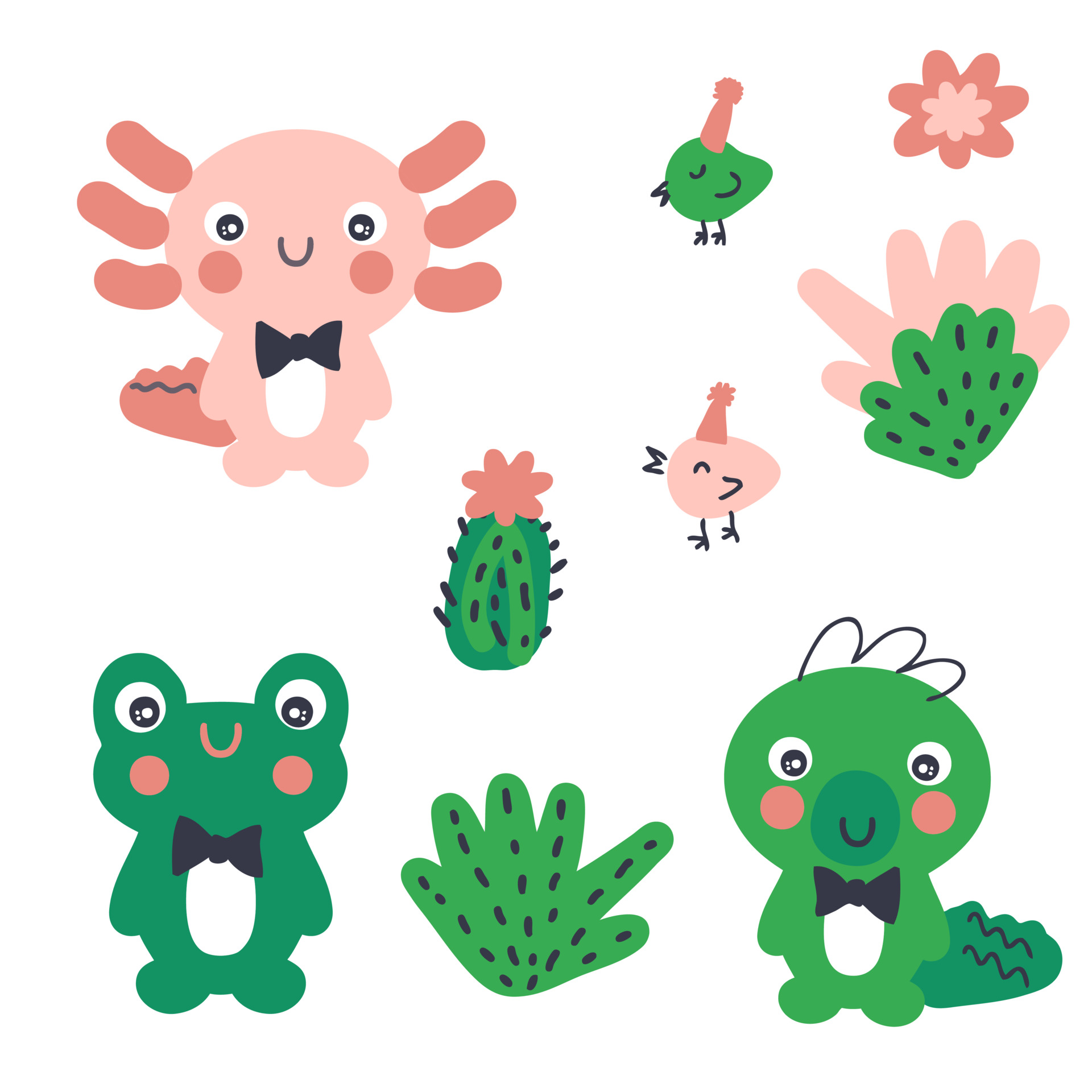 Hand drawn festive reptiles collection. 3542662 Vector Art at Vecteezy