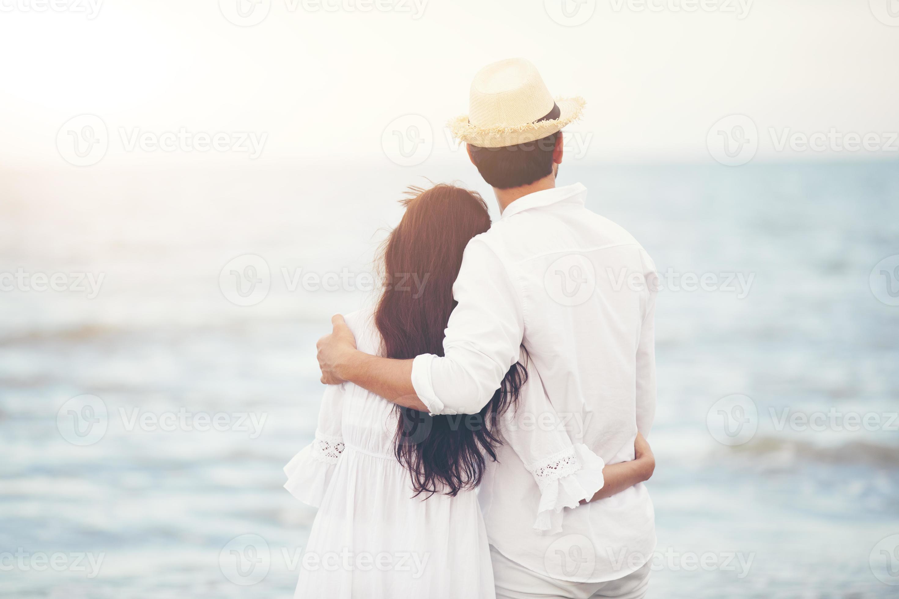 Happy Romantic Couples Lover Holding Hands Together Walking On The