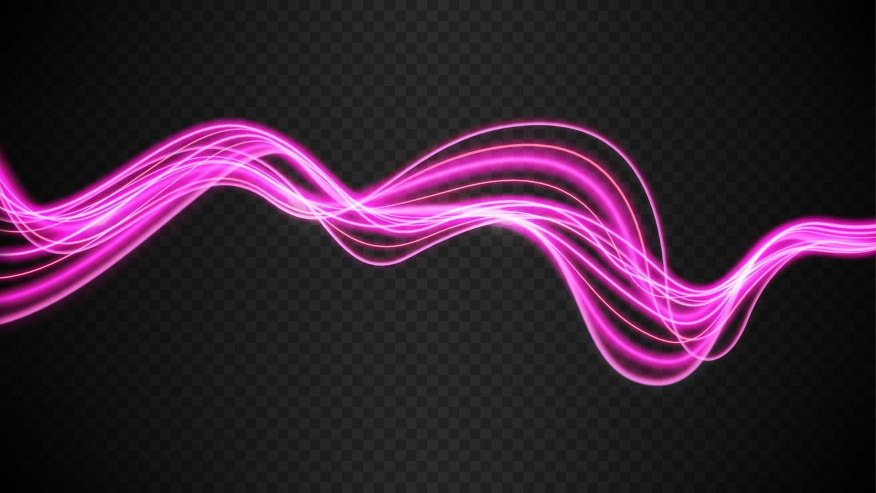 Abstract pink wavy line of light with a transparent background ...