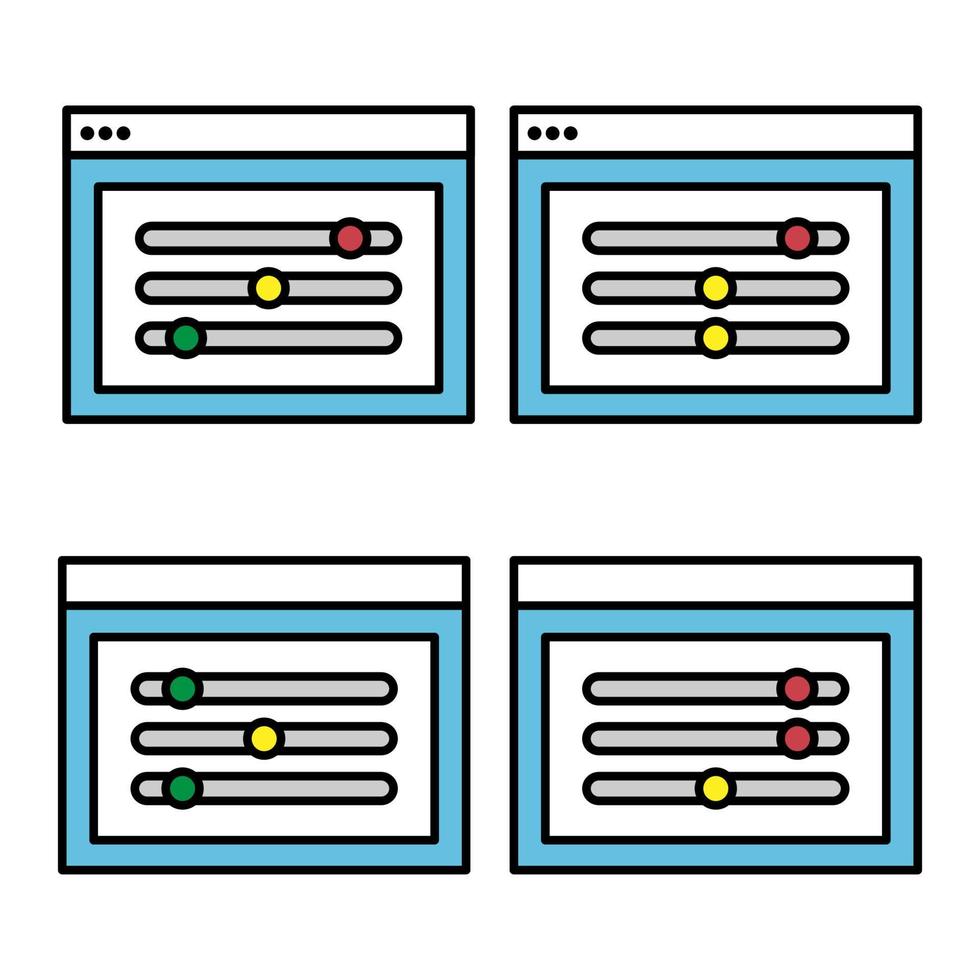 Set of collection of vector web interface symbol icon 3559092 Vector ...