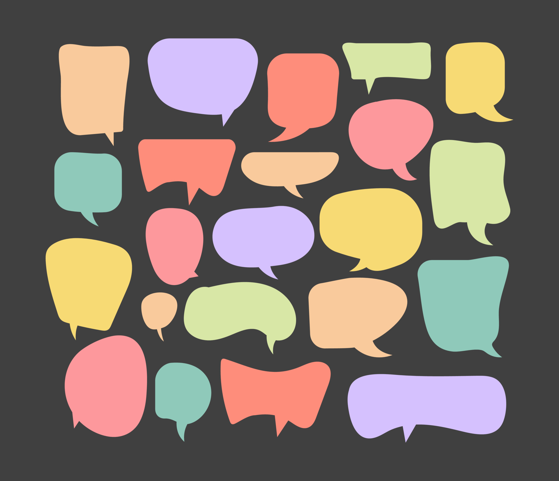 Colored Speech Bubble Template