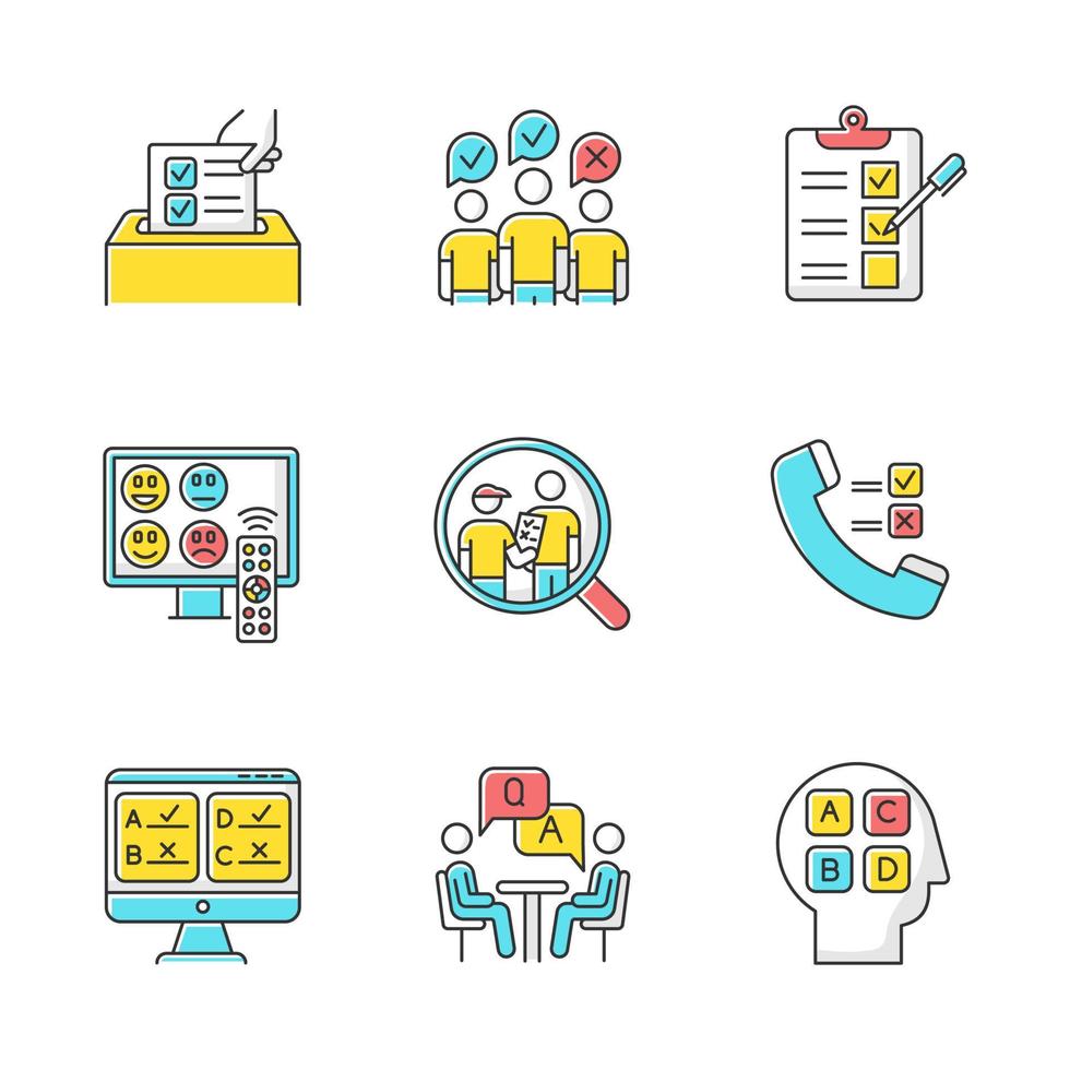 Survey methods color icons set 3562418 Vector Art at Vecteezy Survey methods color icons set 3562418 Vector Art at Vecteezy