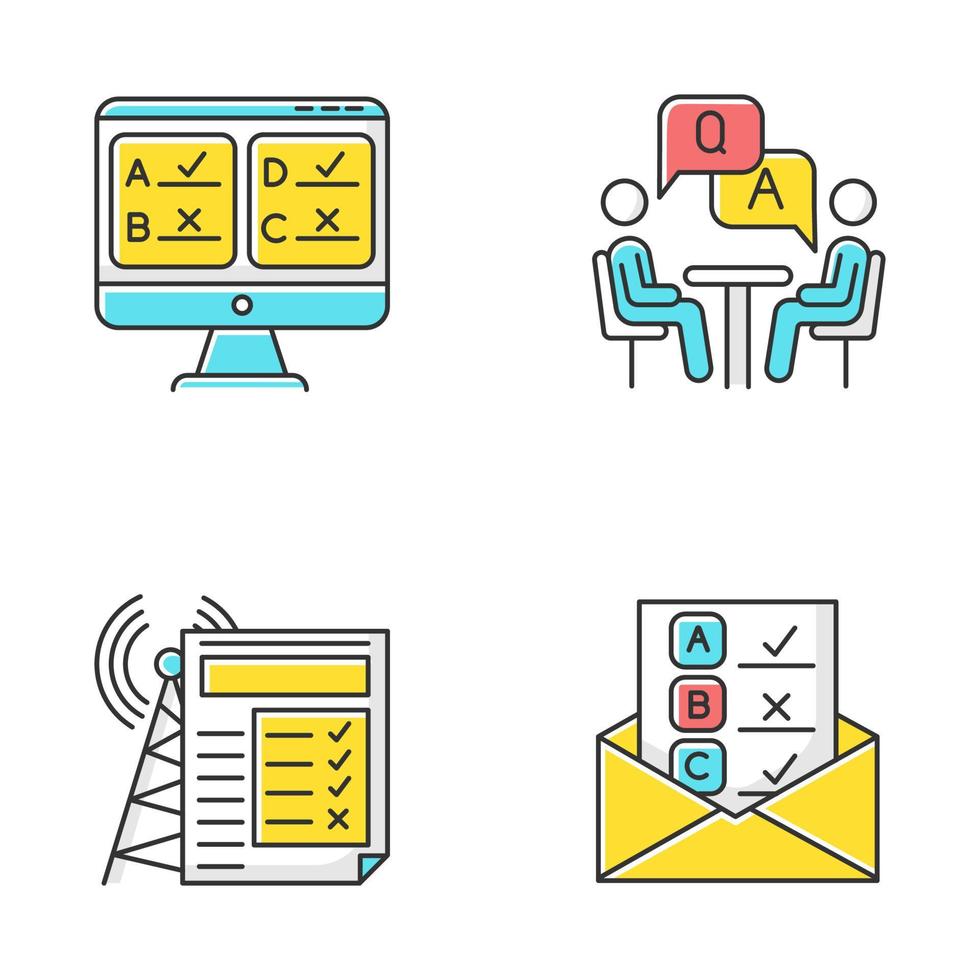 Survey methods color icons set 3562434 Vector Art at Vecteezy Survey methods color icons set 3562434 Vector Art at Vecteezy