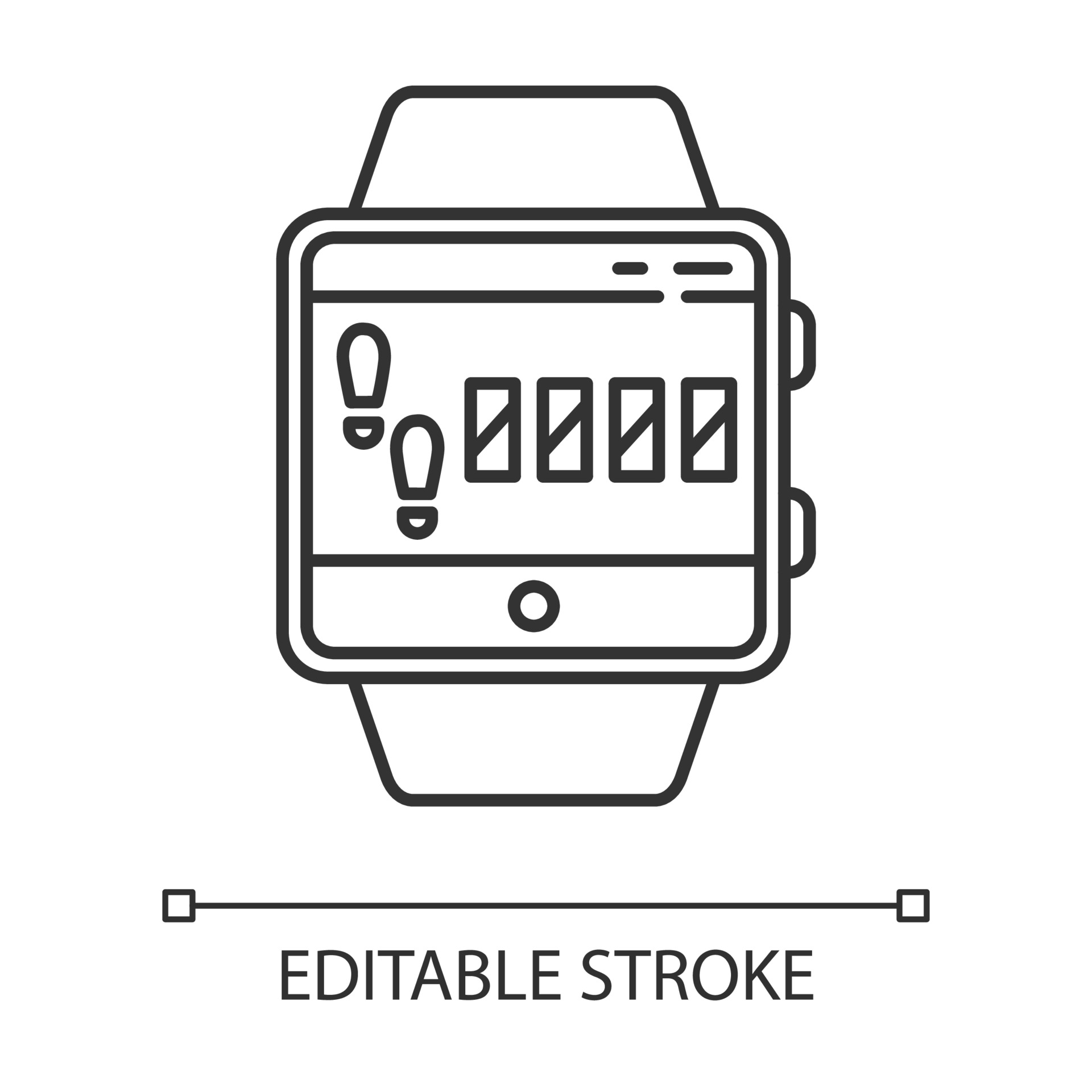 Steps tracking smartwatch function linear icon 3562460 Vector Art at ...