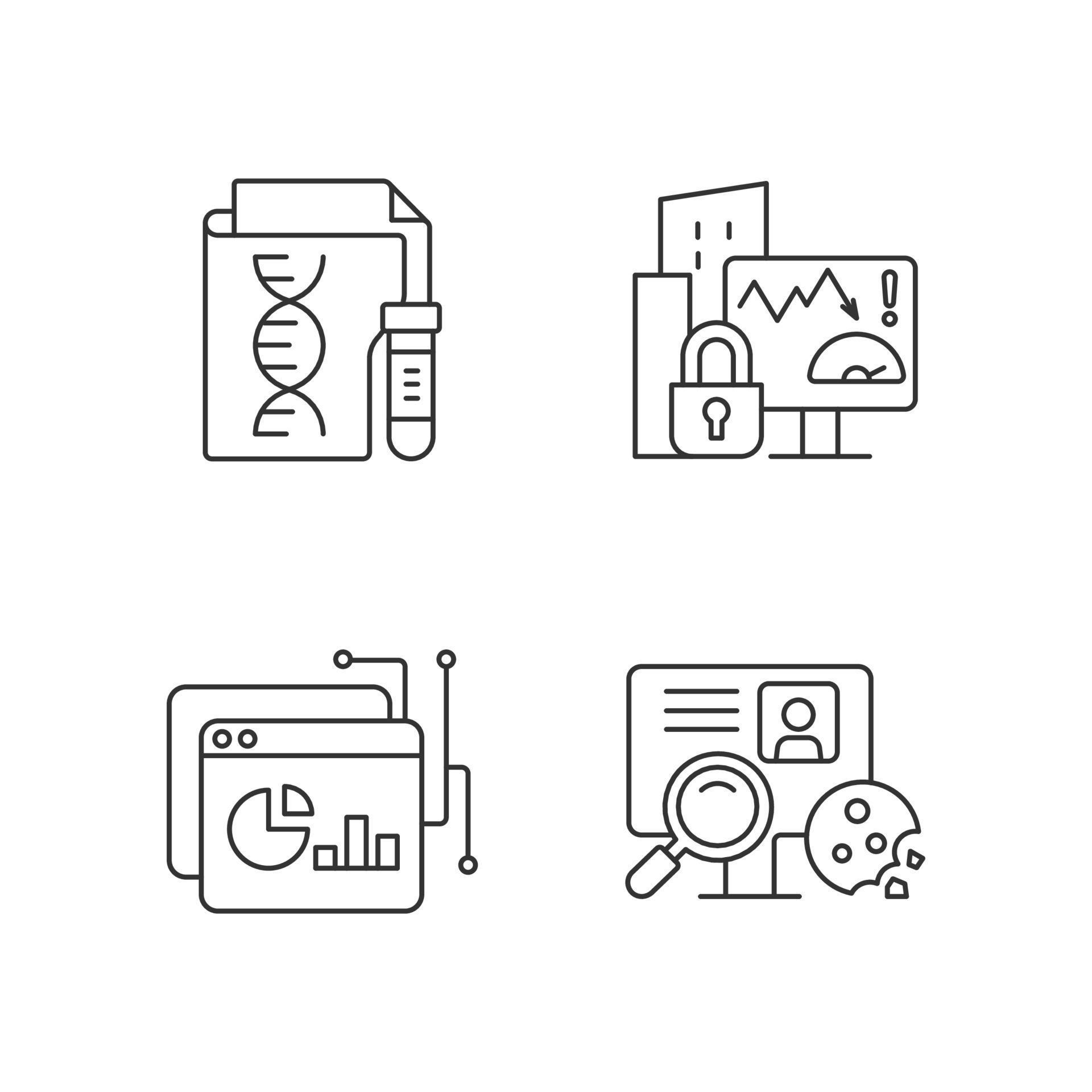 Sensitive data types linear icons set 3562966 Vector Art at Vecteezy