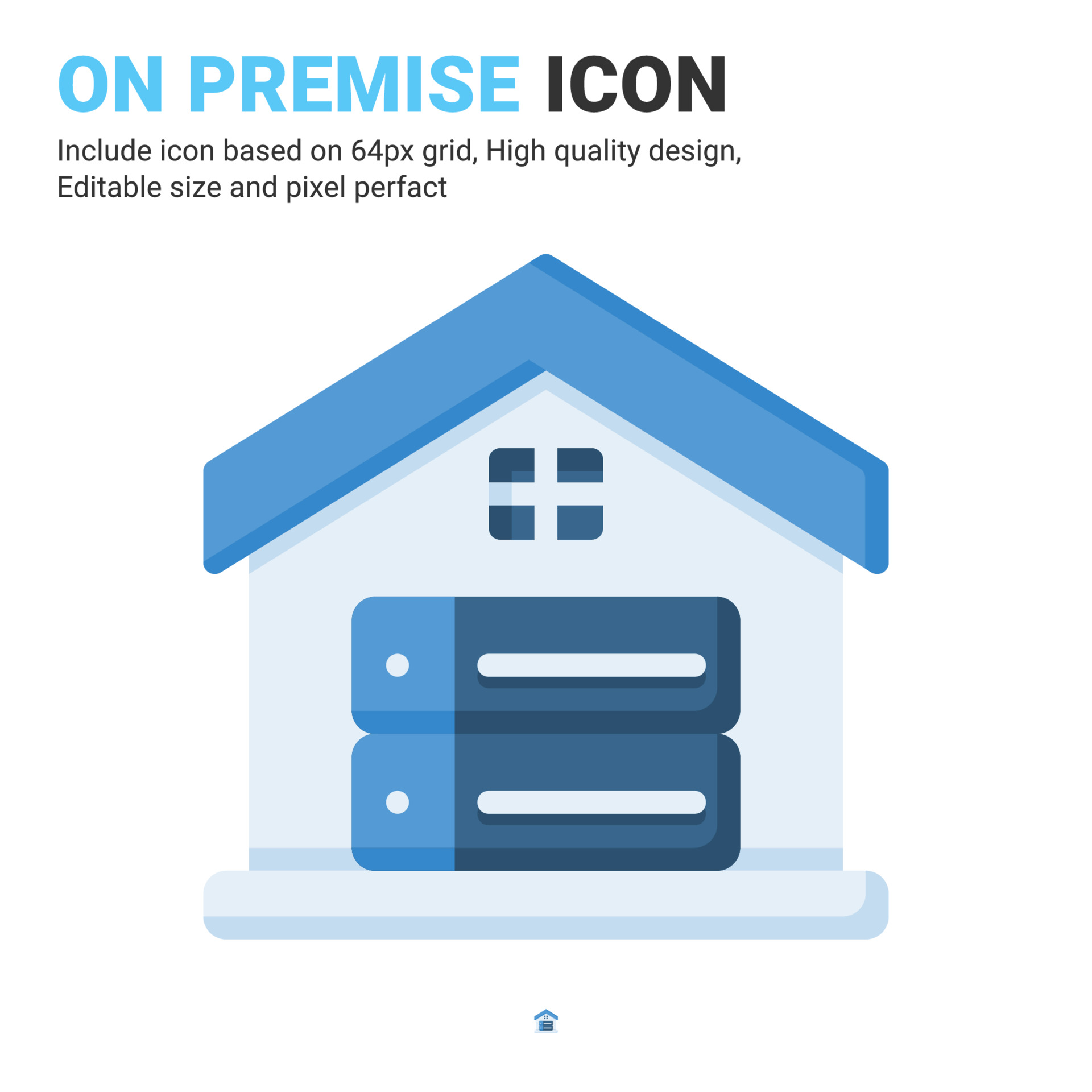 On premise icon vector with flat color style isolated on white ... On premise icon vector with flat color style isolated on white ...