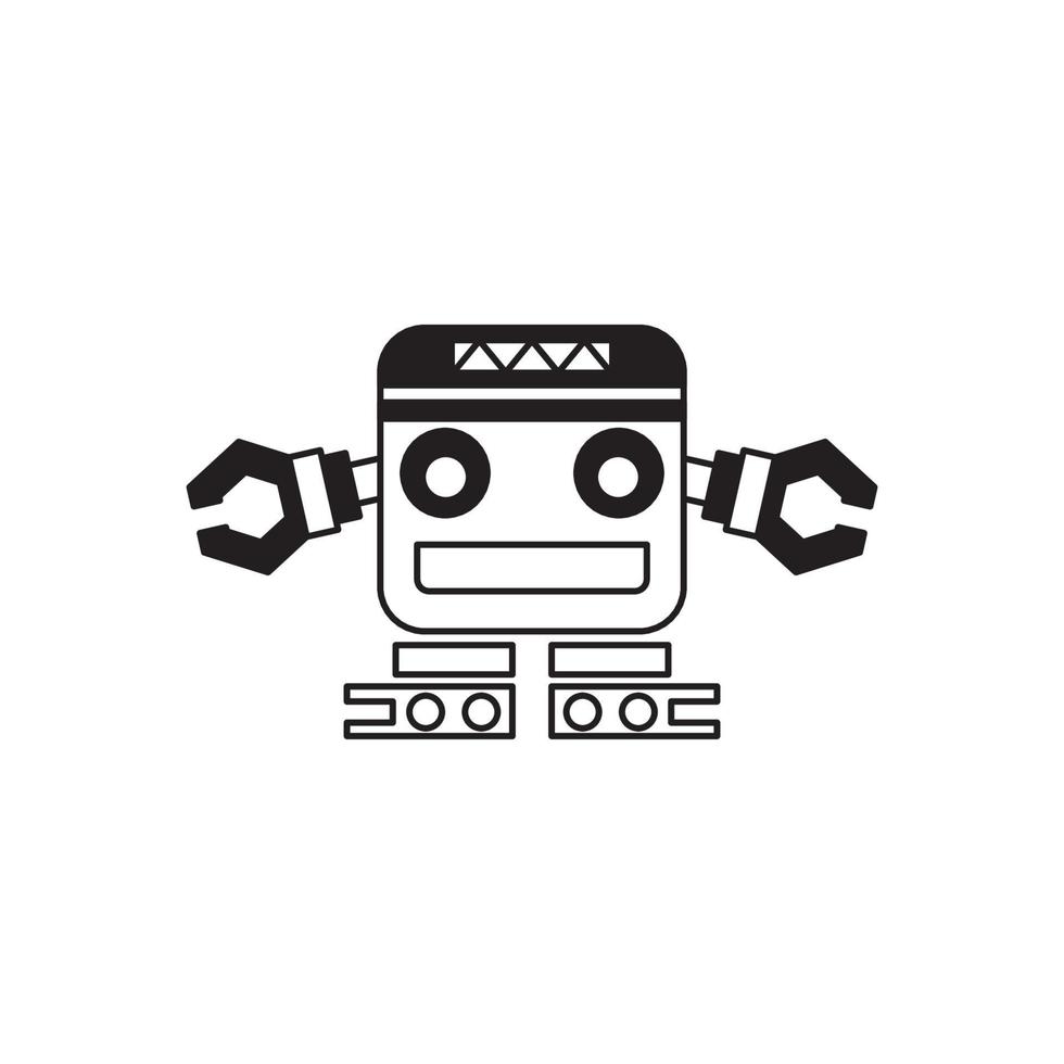 Robots Outline Vector Icon Thin Line Black Robots Icon Flat Vector