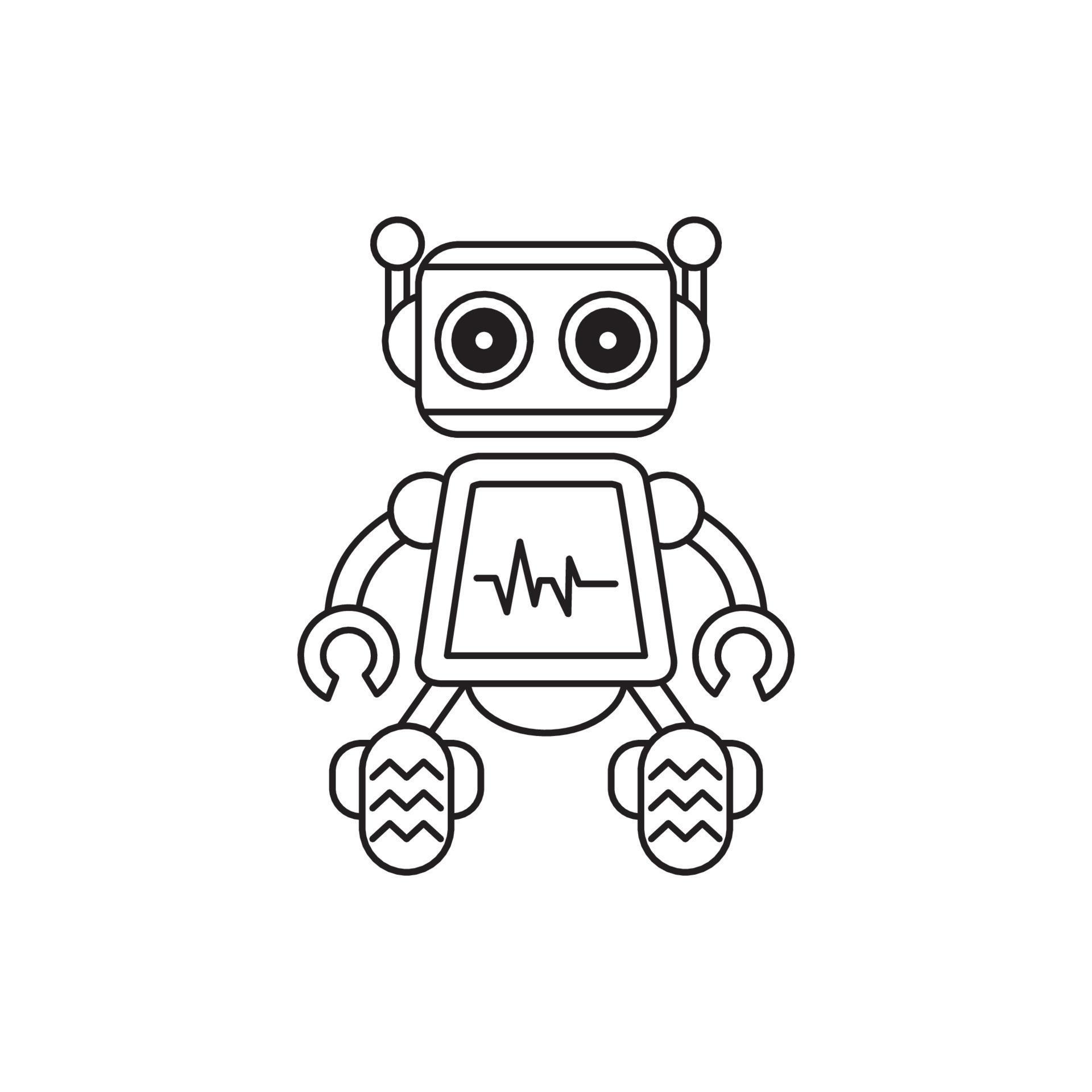 Robots outline vector icon. Thin line black robots icon, flat vector simple element illustration ...