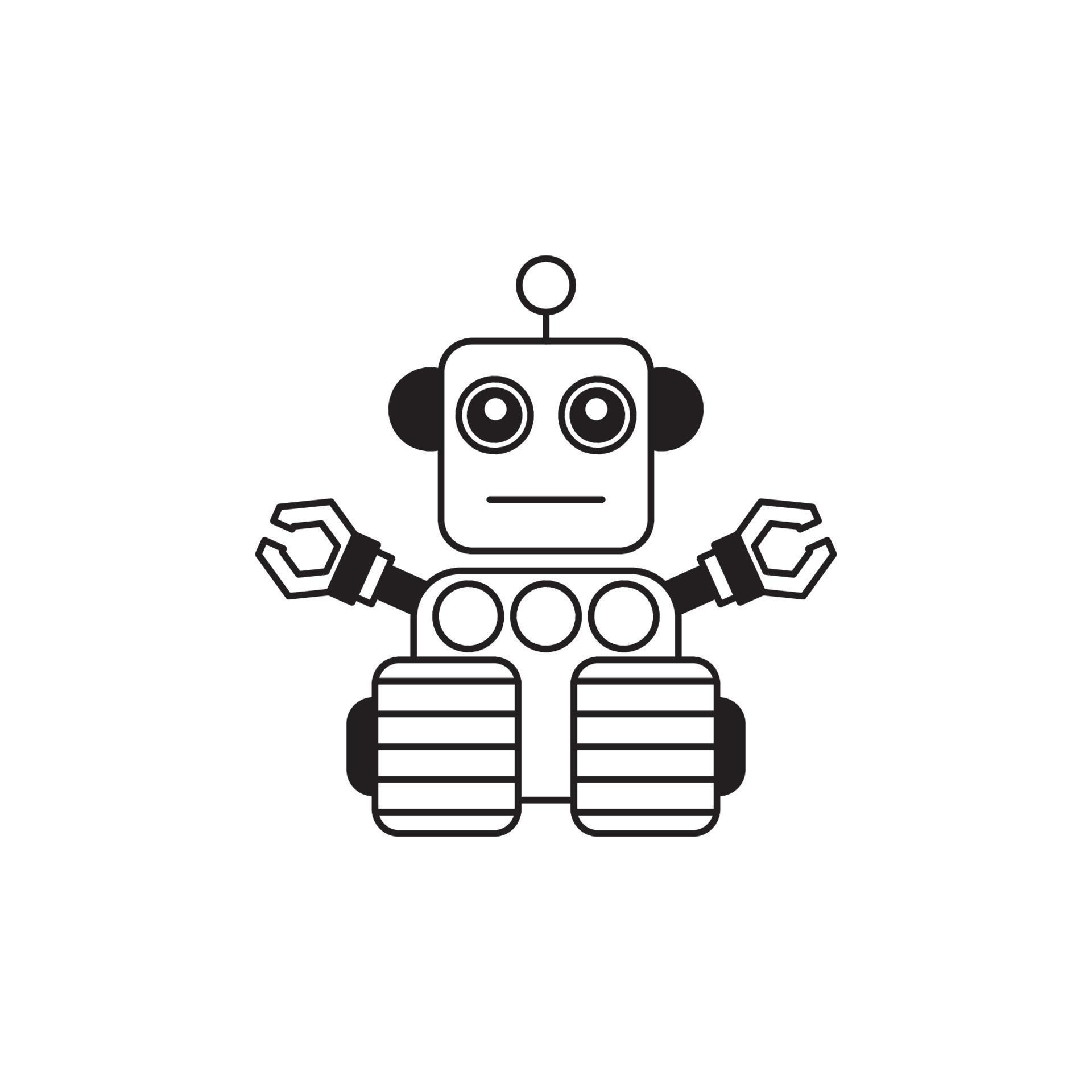 Robots Outline Vector Icon Thin Line Black Robots Icon Flat Vector Simple Element Illustration