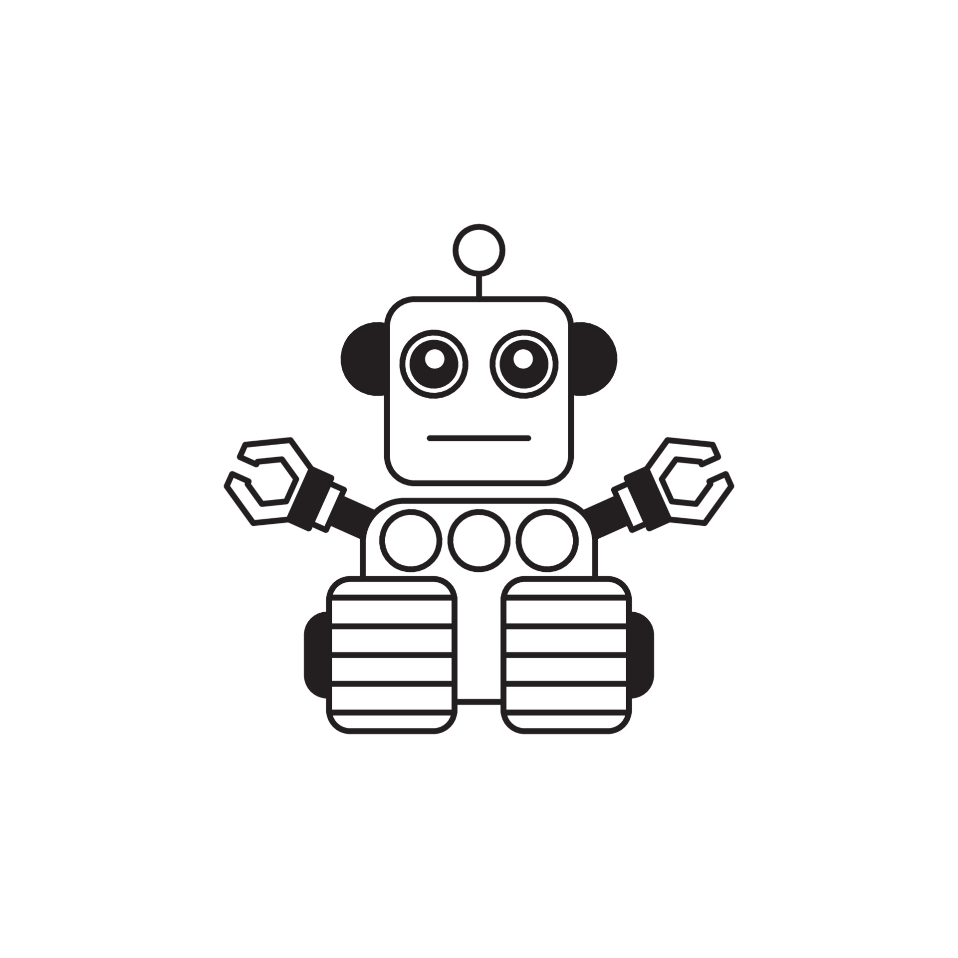 Robots Outline Vector Icon Thin Line Black Robots Icon Flat Vector