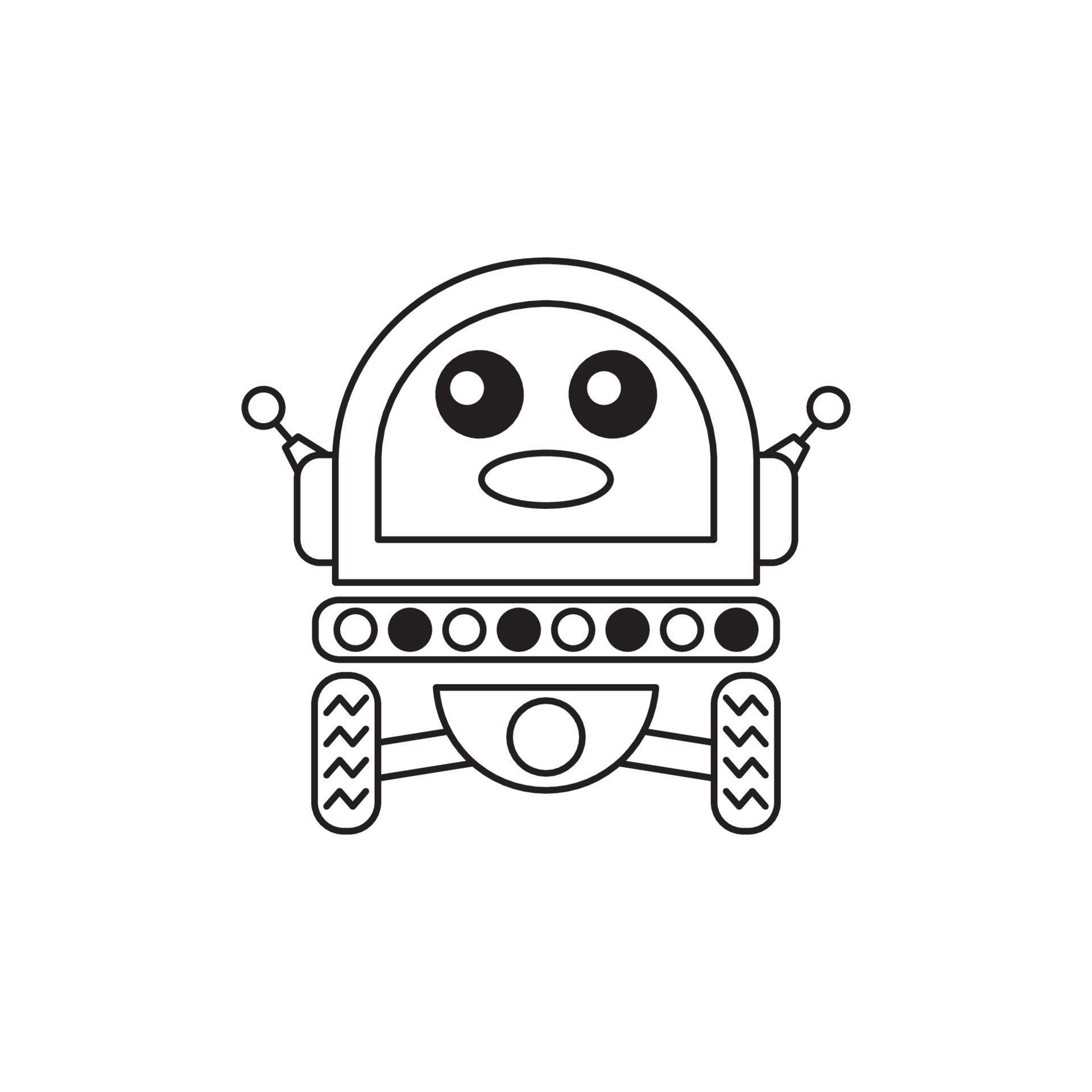 Robots outline vector icon. Thin line black robots icon, flat vector simple element illustration ...