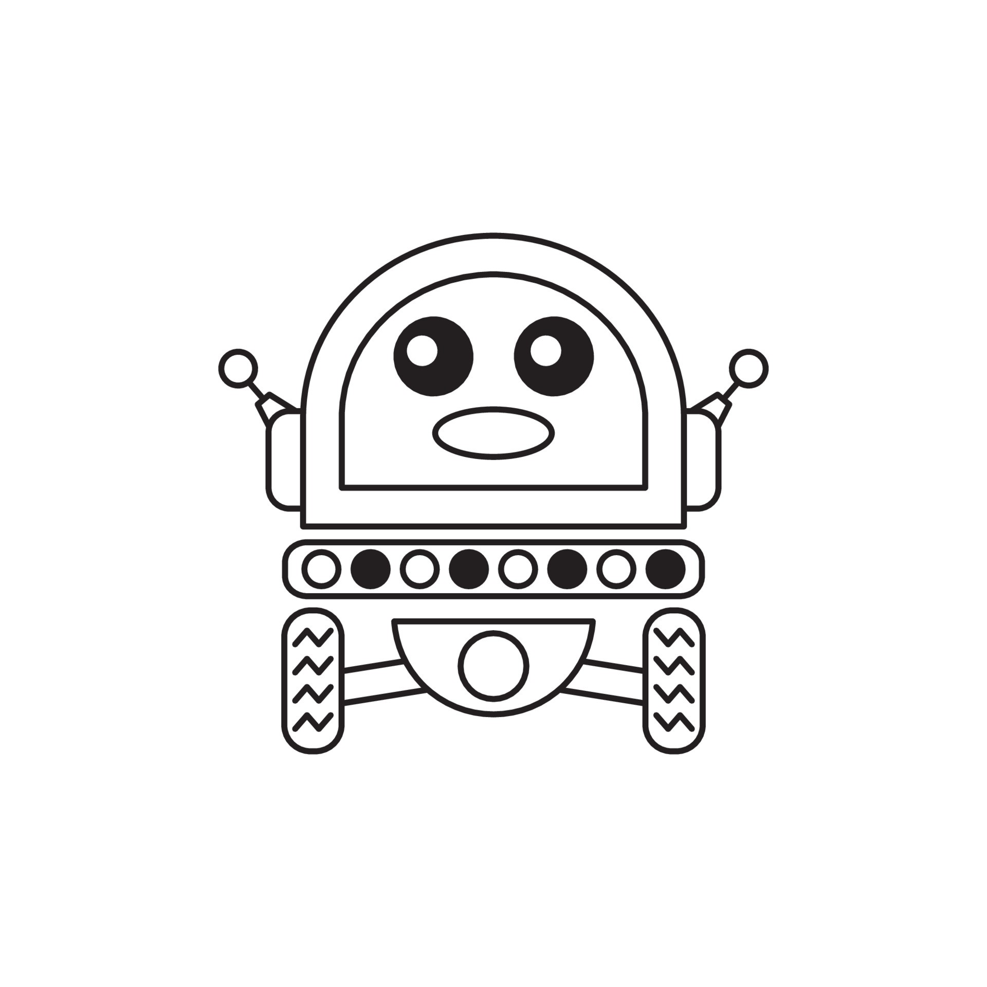 Robots Outline Vector Icon Thin Line Black Robots Icon Flat Vector