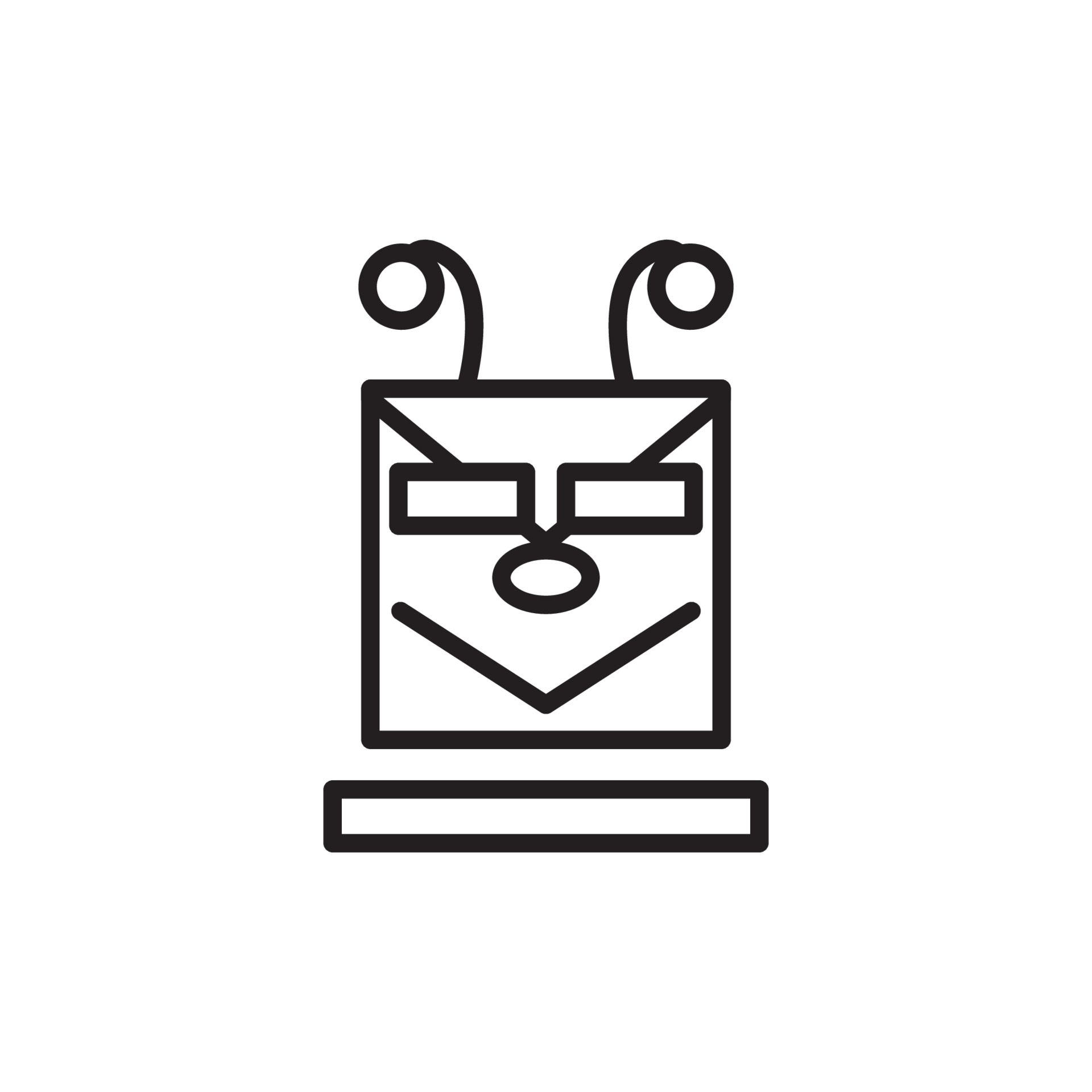 Robots Outline Vector Icon Thin Line Black Robots Icon Flat Vector