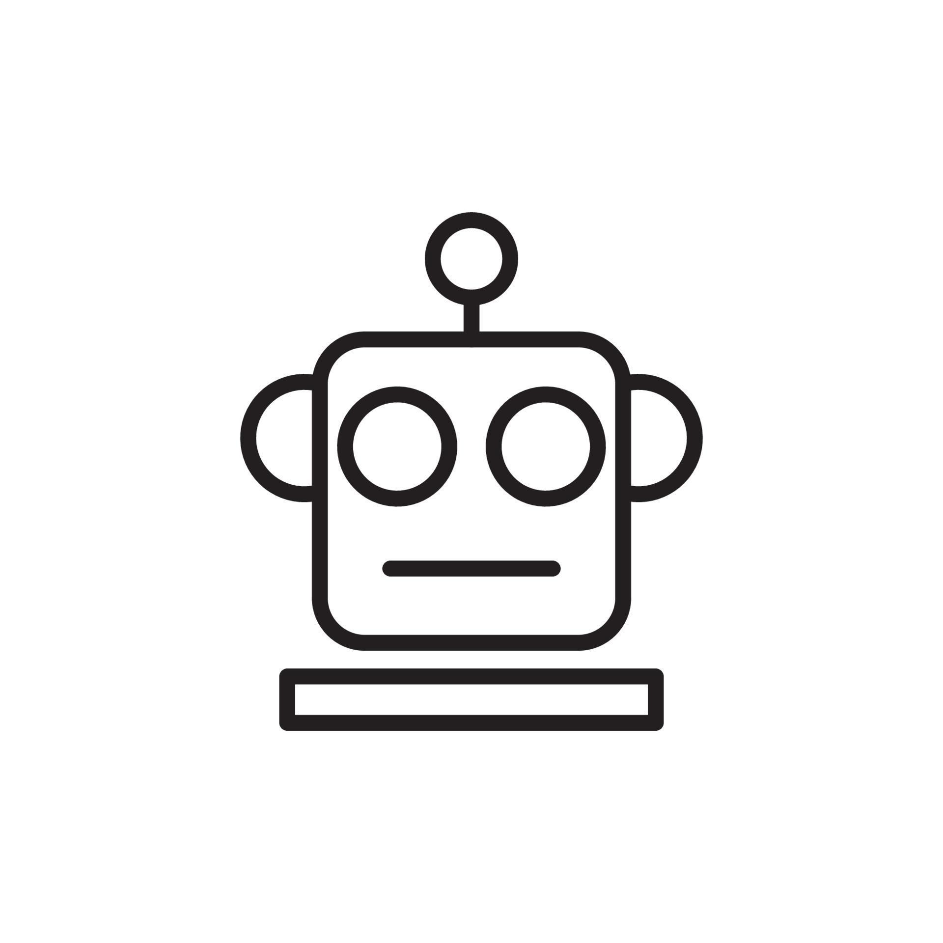 Robots Outline Vector Icon Thin Line Black Robots Icon Flat Vector Simple Element Illustration
