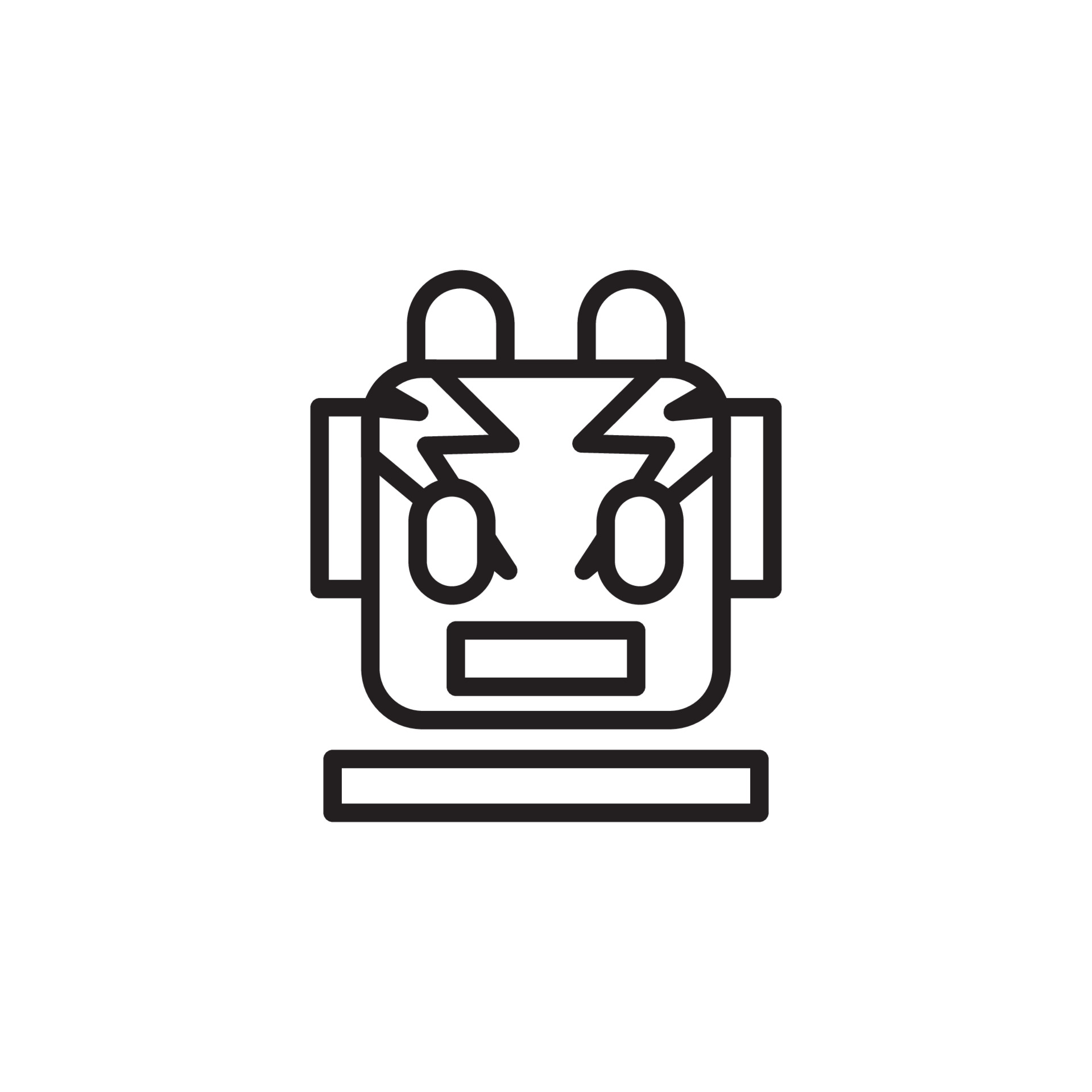 Robots Outline Vector Icon Thin Line Black Robots Icon Flat Vector Simple Element Illustration