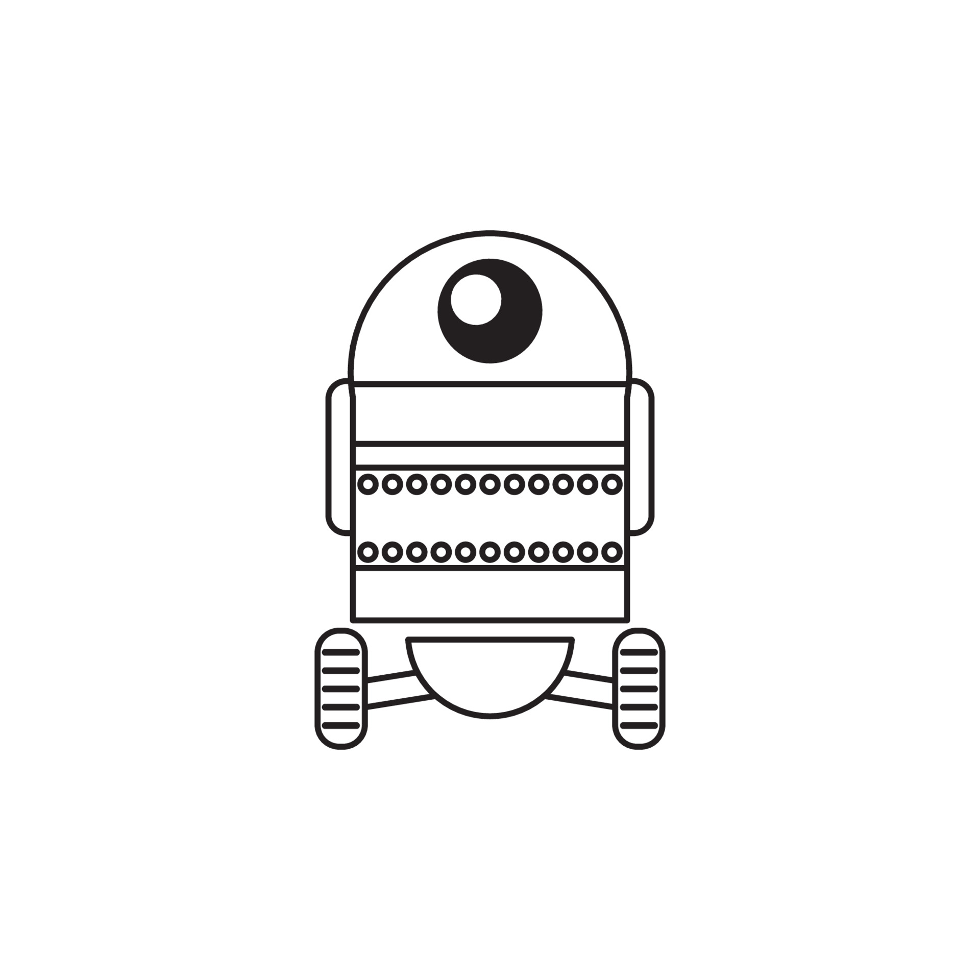 Robots Outline Vector Icon Thin Line Black Robots Icon Flat Vector