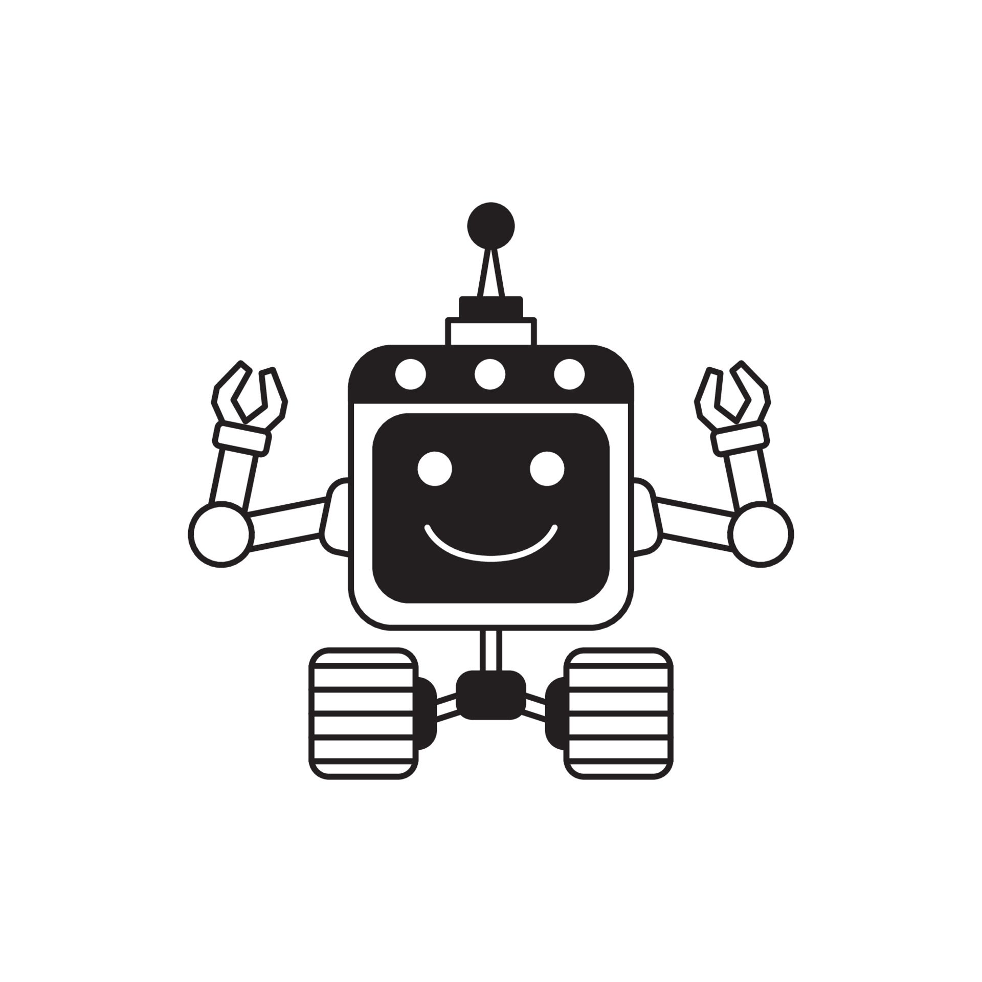 Robots Outline Vector Icon Thin Line Black Robots Icon Flat Vector