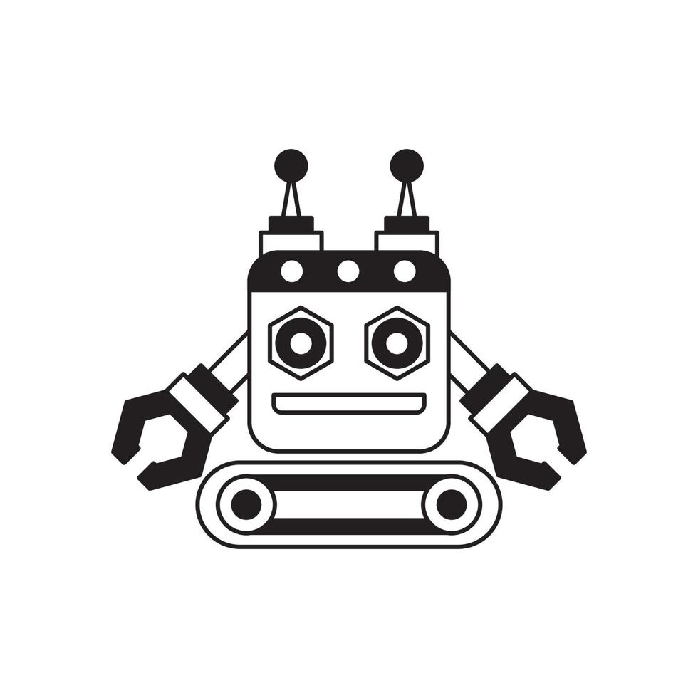 Robots Outline Vector Icon Thin Line Black Robots Icon Flat Vector