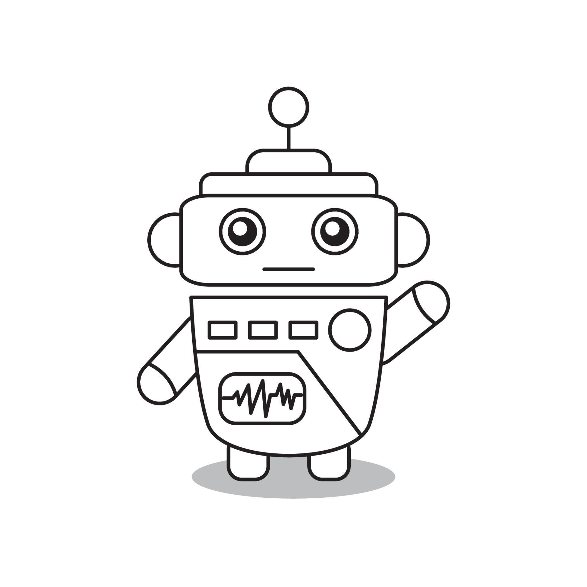 Robots outline vector icon. Thin line black robots icon, flat vector simple element illustration ...
