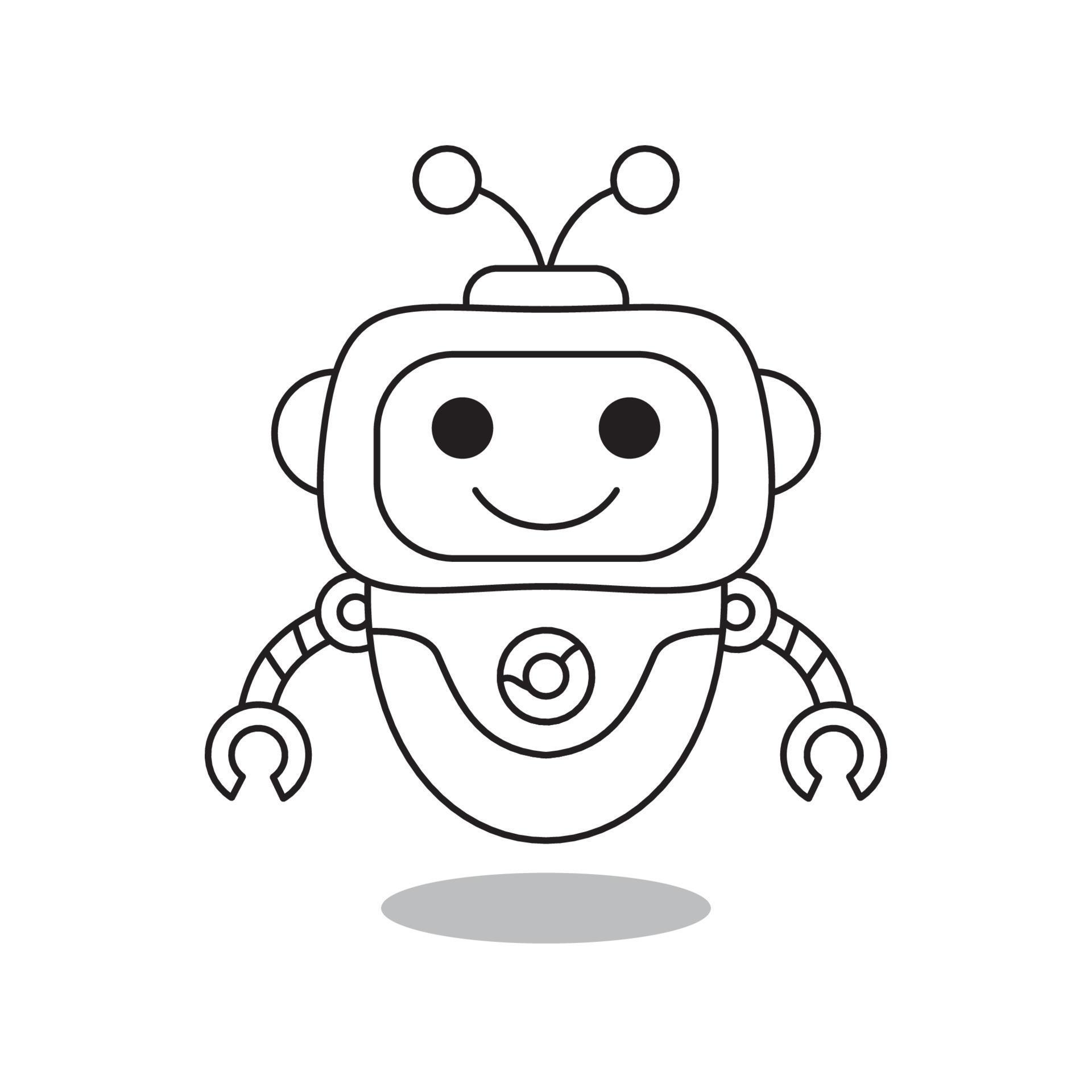 Robots outline vector icon. Thin line black robots icon, flat vector simple element illustration ...