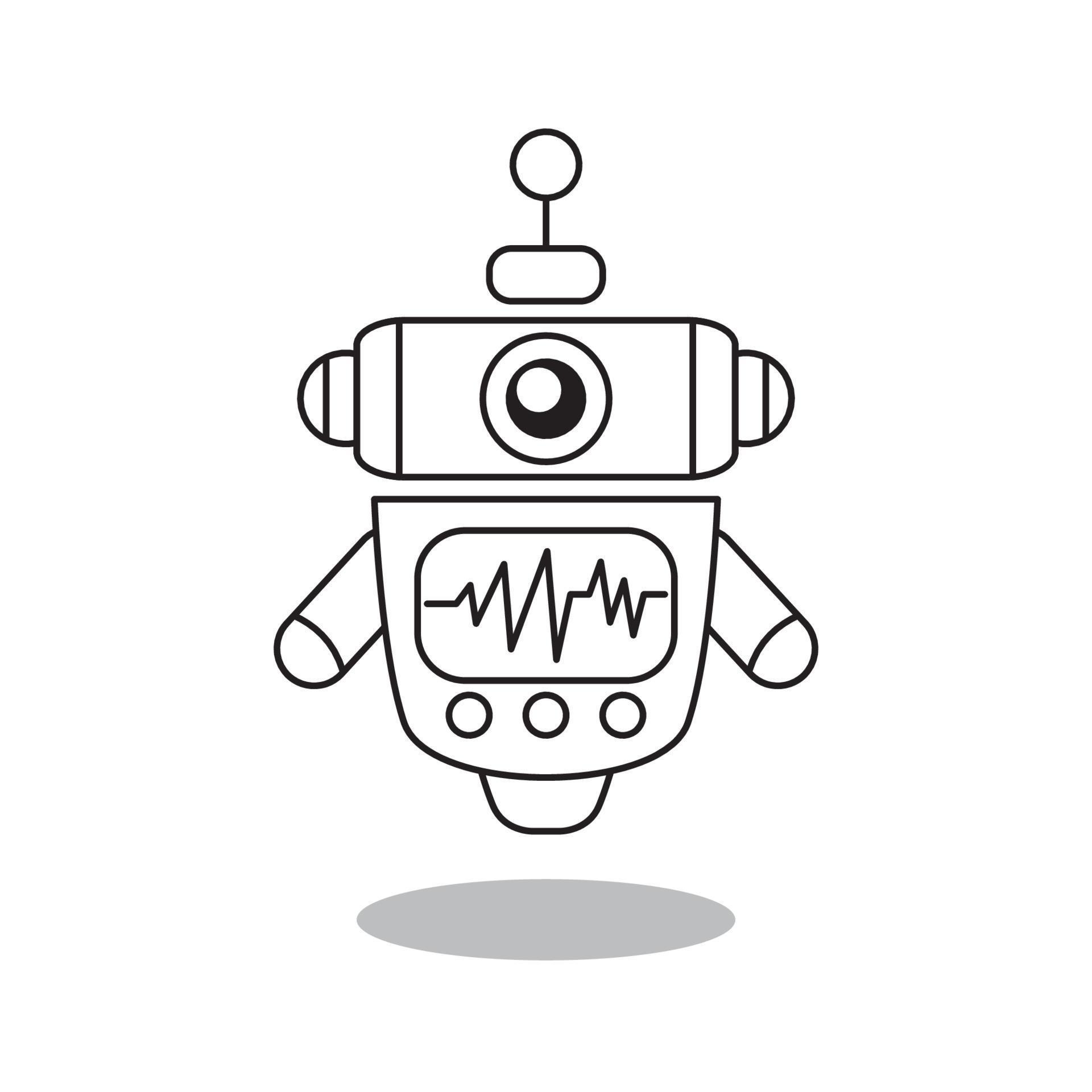 Robots Outline Vector Icon Thin Line Black Robots Icon Flat Vector Simple Element Illustration