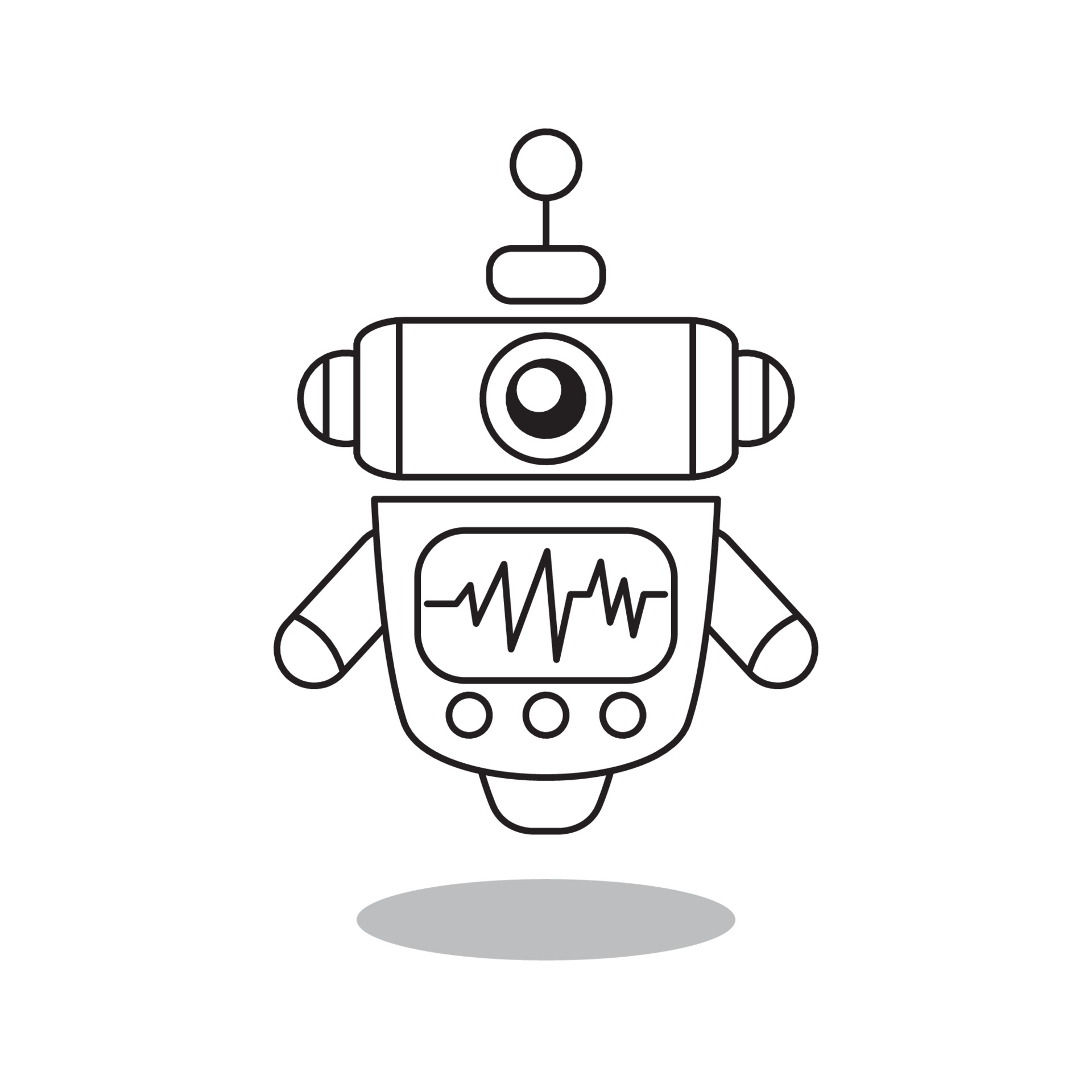 Robots Outline Vector Icon Thin Line Black Robots Icon Flat Vector