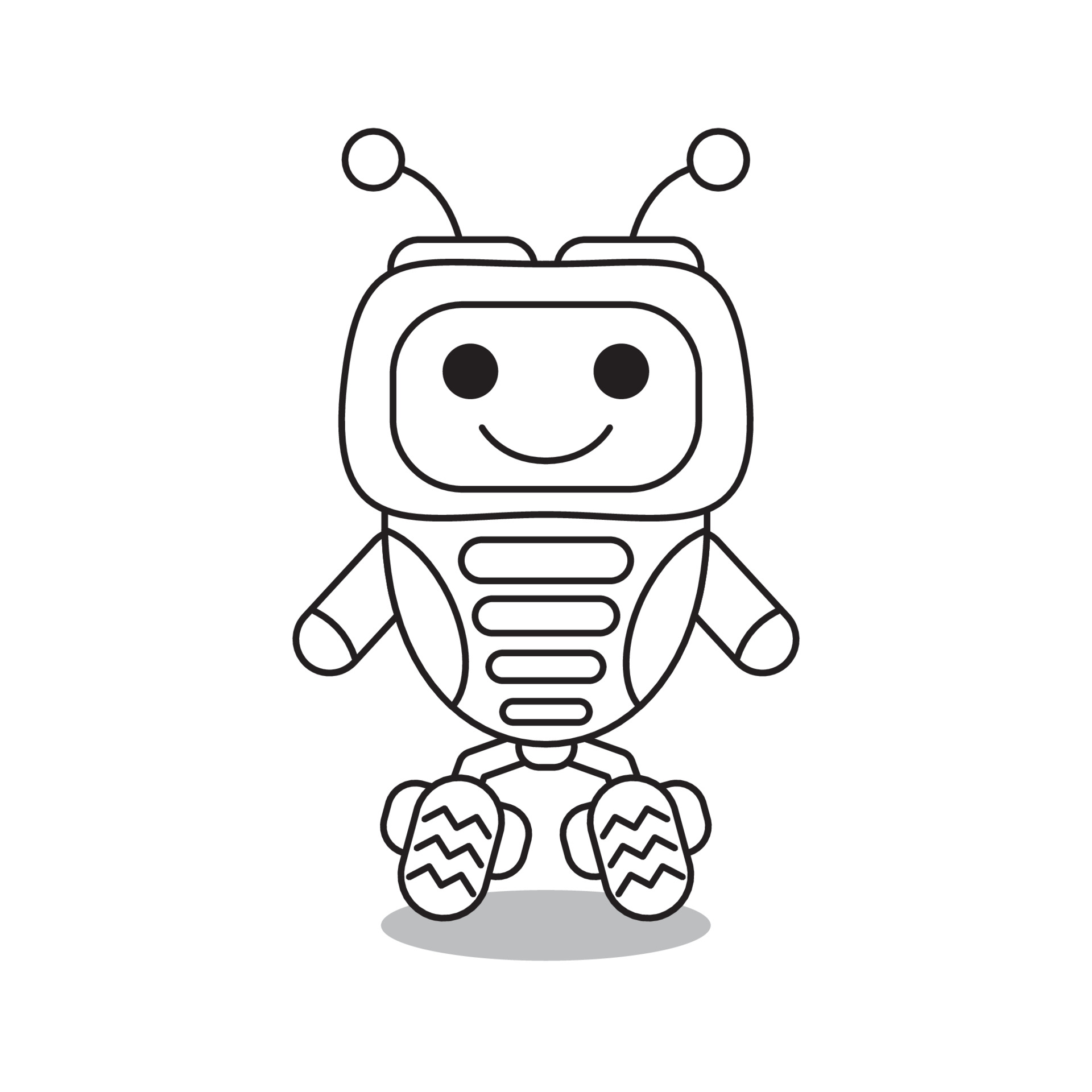 Robots Outline Vector Icon Thin Line Black Robots Icon Flat Vector Simple Element Illustration