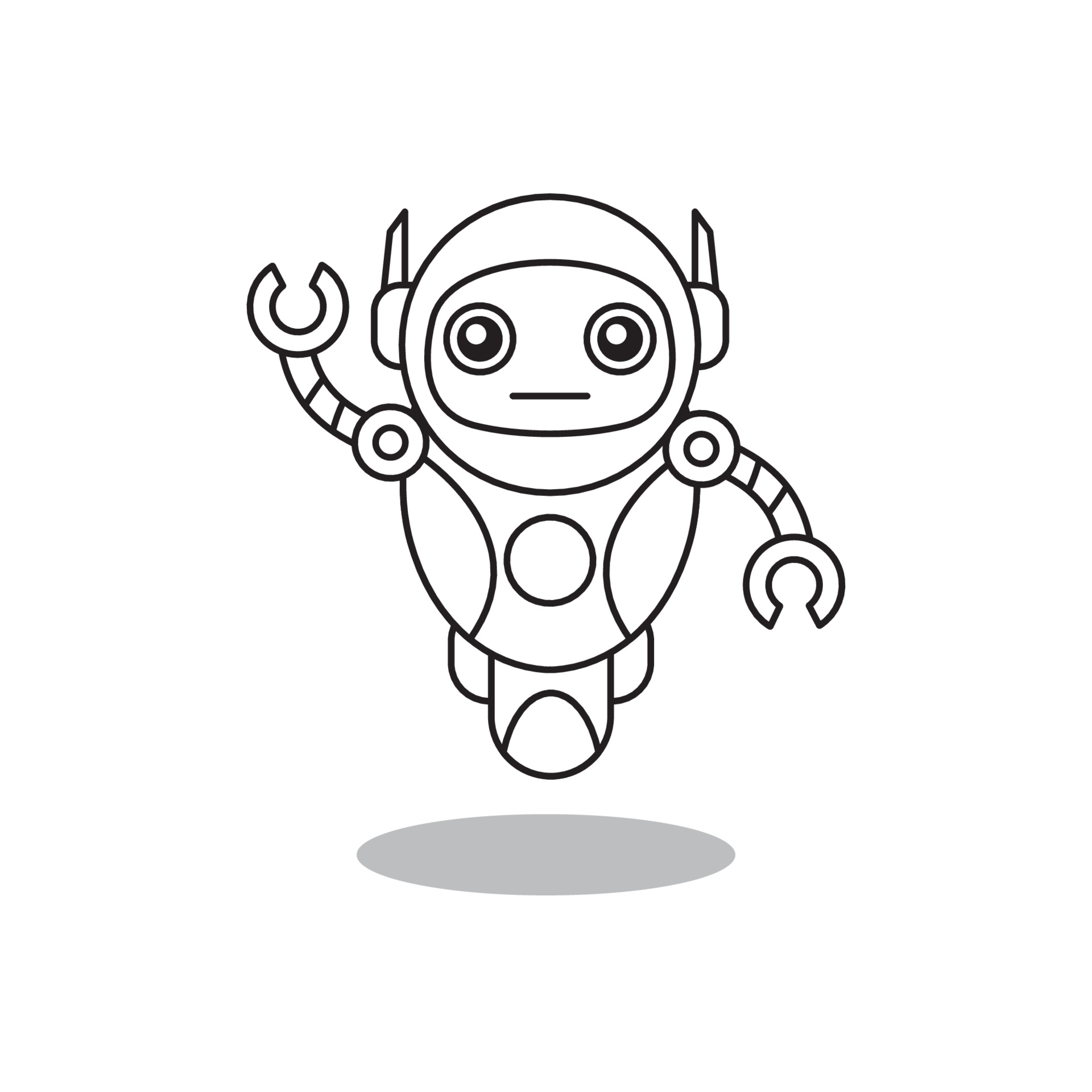 Robots Outline Vector Icon Thin Line Black Robots Icon Flat Vector Simple Element Illustration