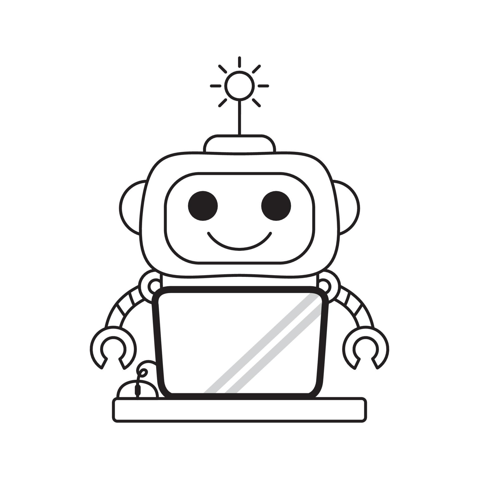 Robots Outline Vector Icon Thin Line Black Robots Icon Flat Vector Simple Element Illustration