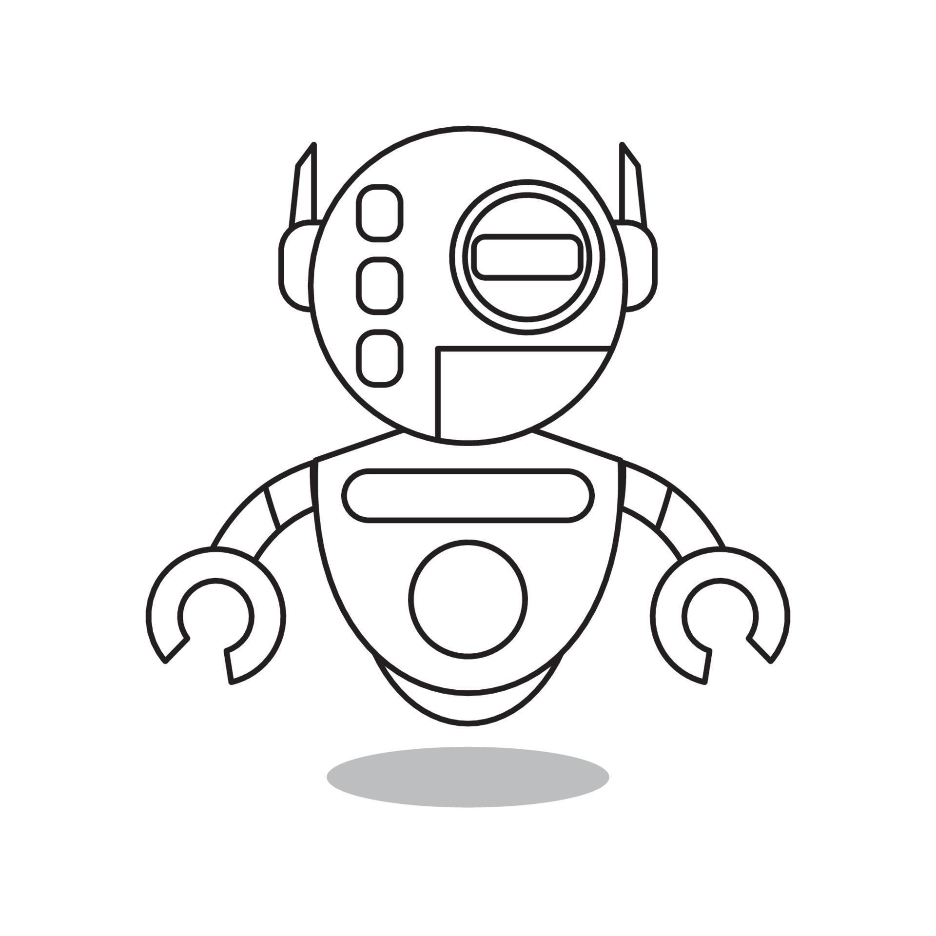 Robots Outline Vector Icon Thin Line Black Robots Icon Flat Vector Simple Element Illustration