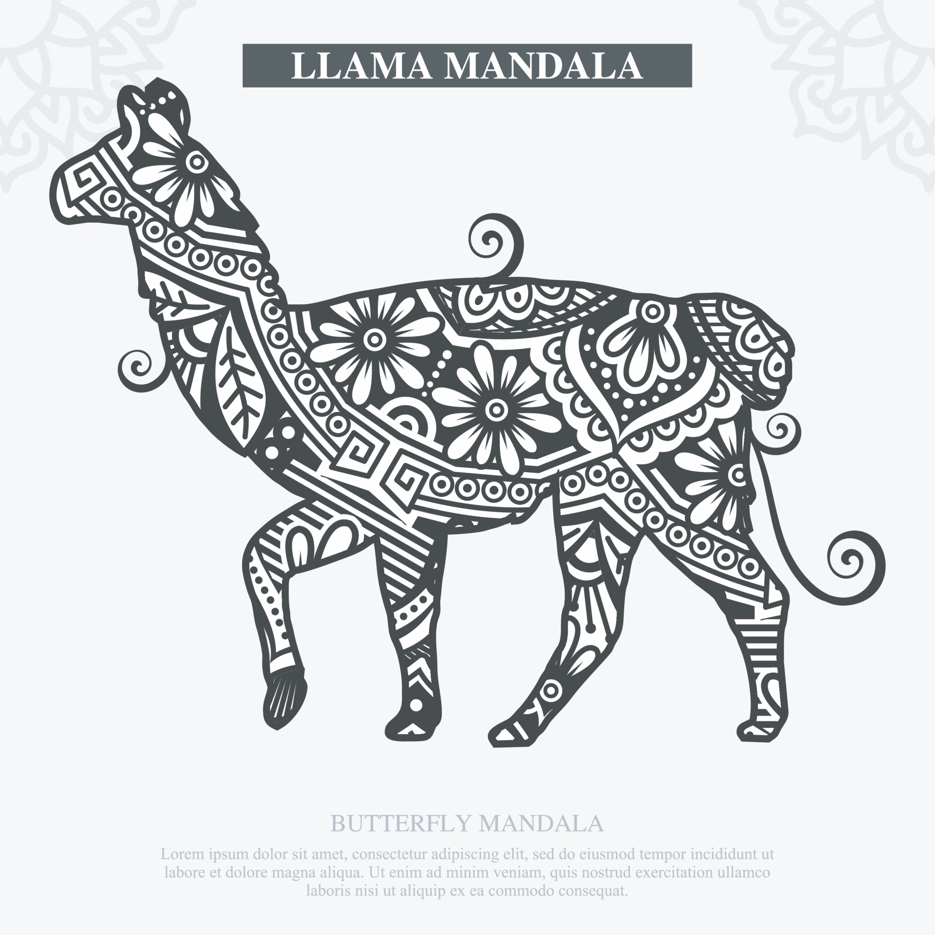 LLAMA Mandala Vector. Vintage decorative elements. Oriental pattern ... LLAMA Mandala Vector. Vintage decorative elements. Oriental pattern ...