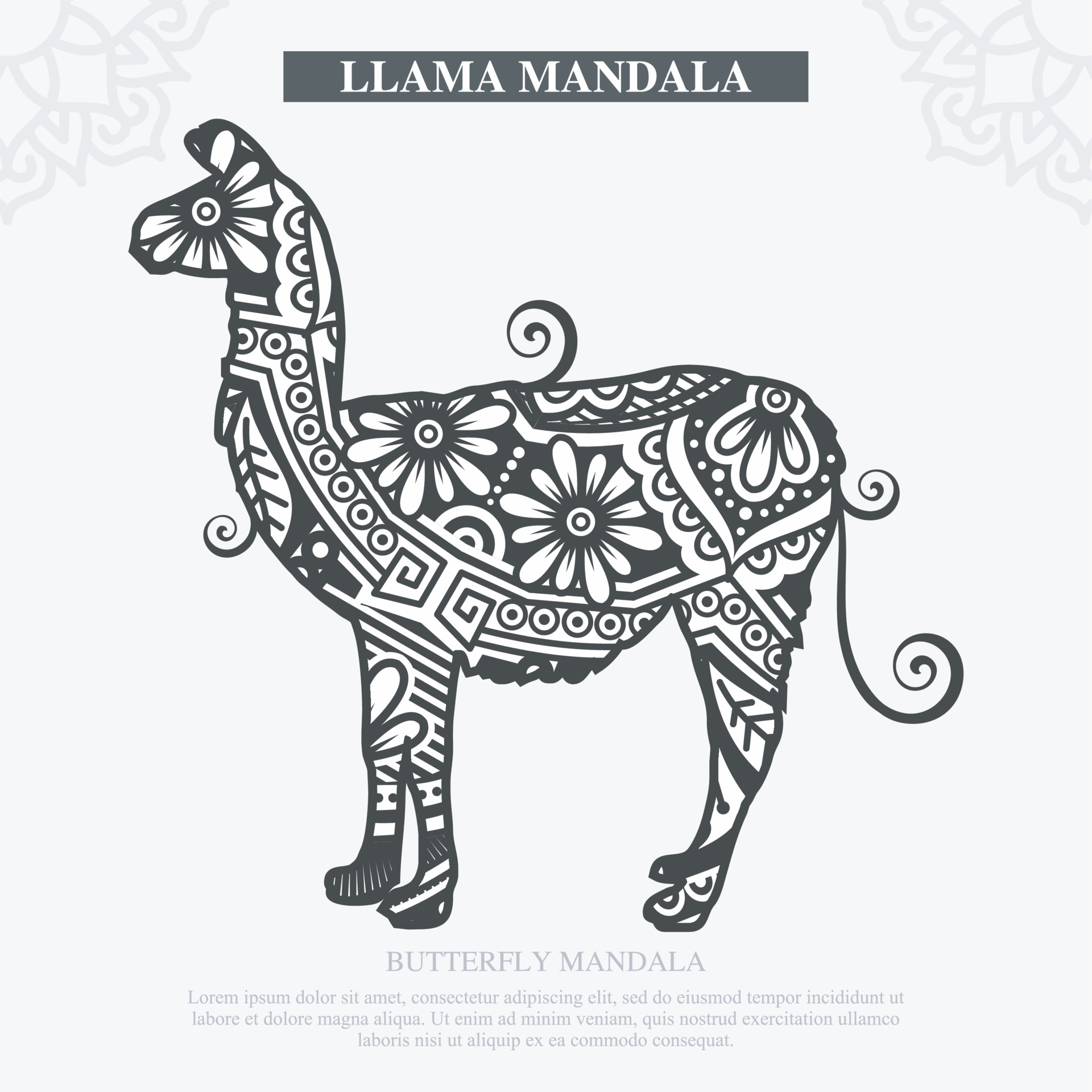 LLAMA Mandala Vector. Vintage decorative elements. Oriental pattern ... LLAMA Mandala Vector. Vintage decorative elements. Oriental pattern ...