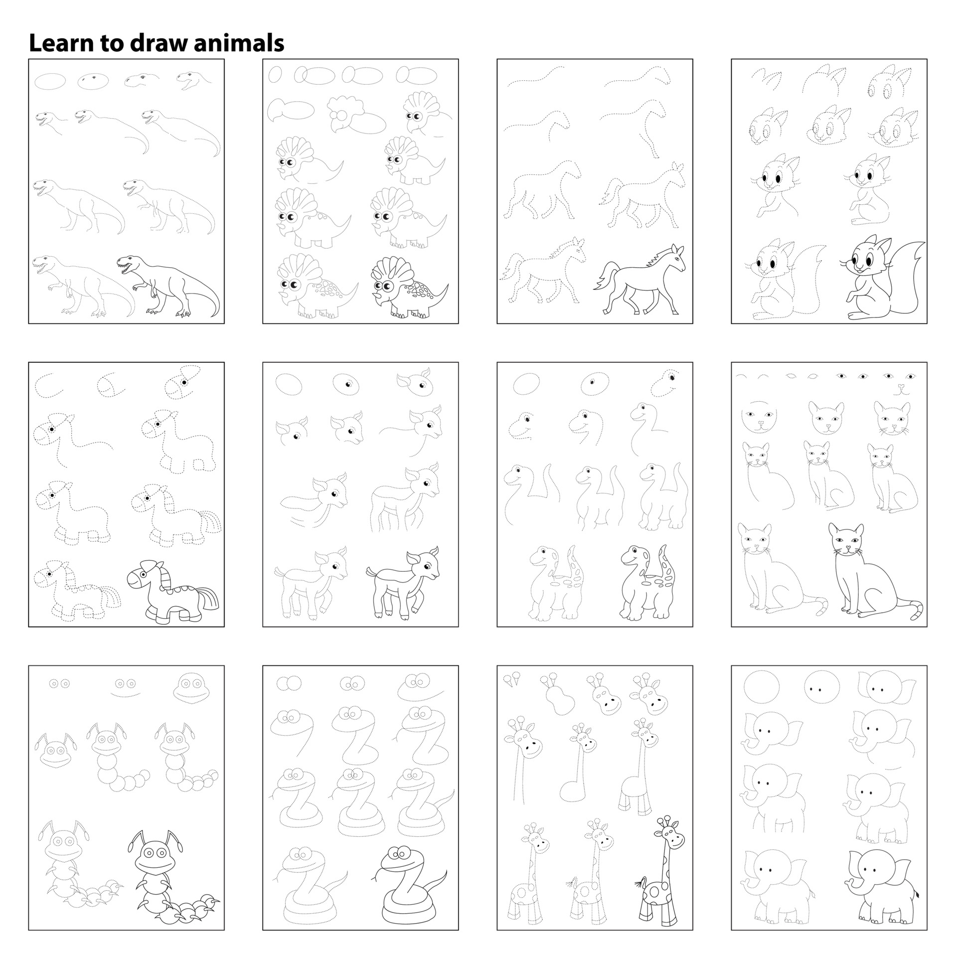 How To Draw Animals Vector Art, Icons, and Graphics for Free Download