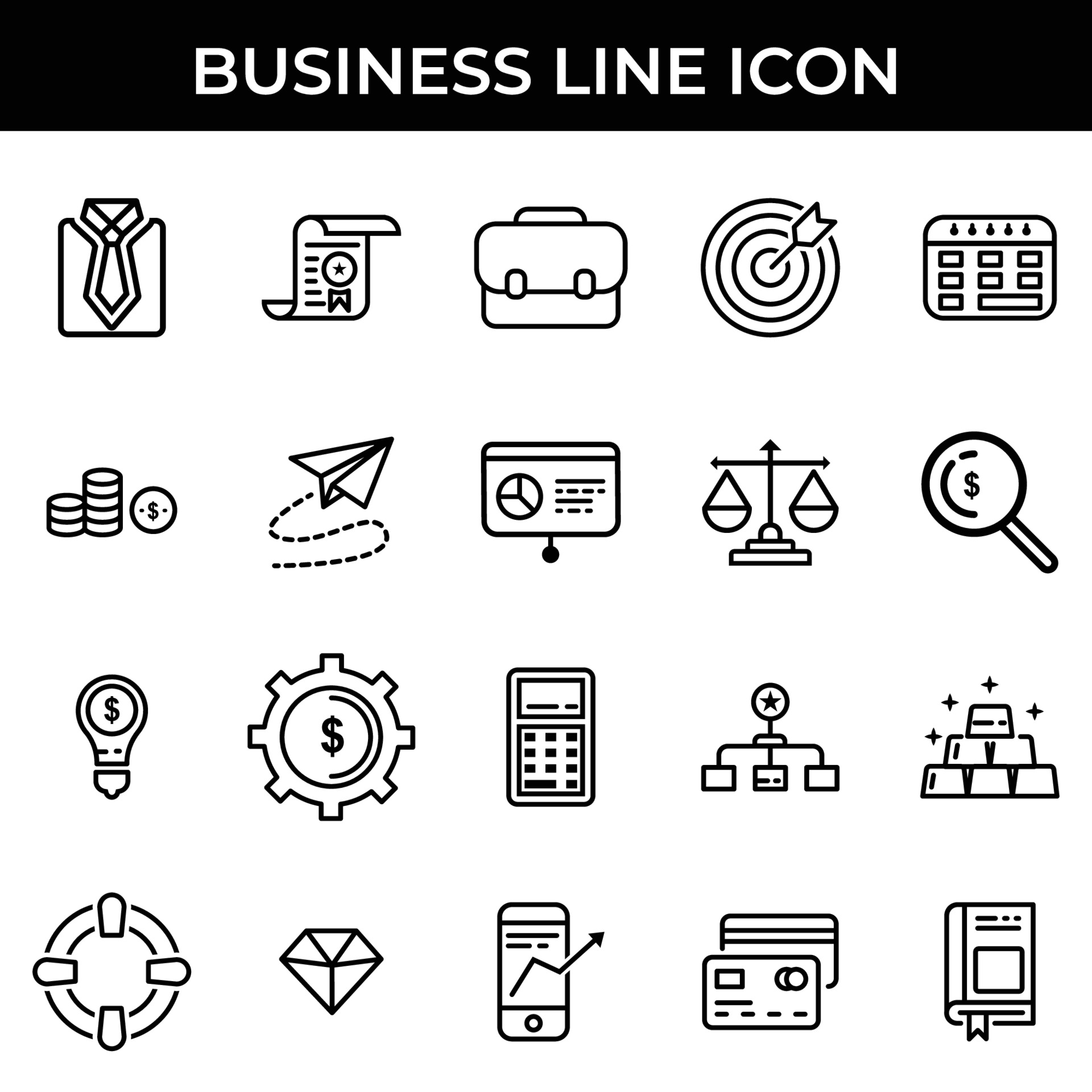 Business Icon Set Vector 3574217 Vector Art at Vecteezy
