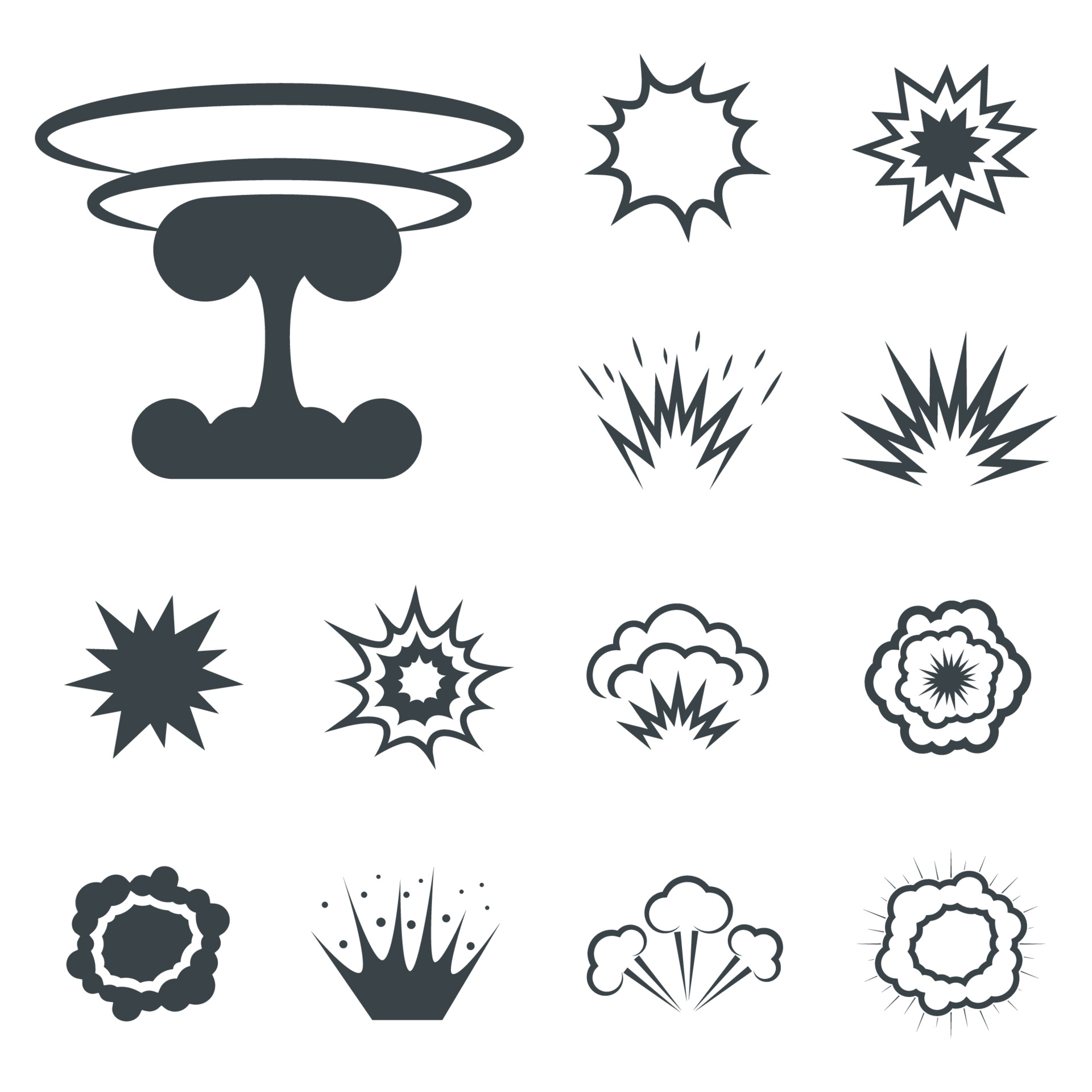 Bomb icons, bang and exploding symbols. Vector illustration 3576800 ...